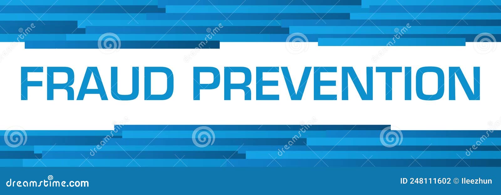 Fraud Prevention Blue Lines Horizontal Text between Stock Illustration ...