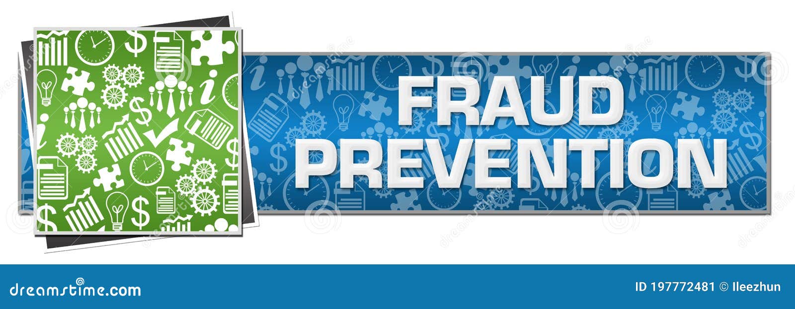 Fraud Prevention Green Left Symbols Blue Text Stock Illustration ...
