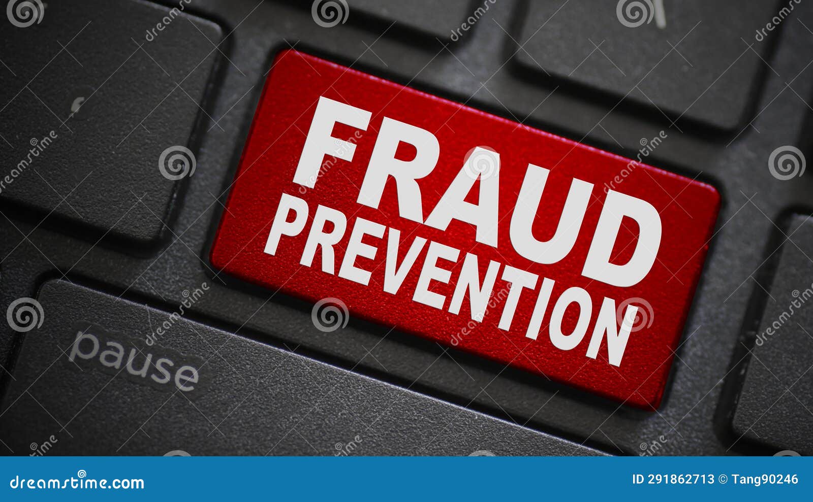 Fraud Prevention Text Button on Keyboard Stock Image - Image of safe ...