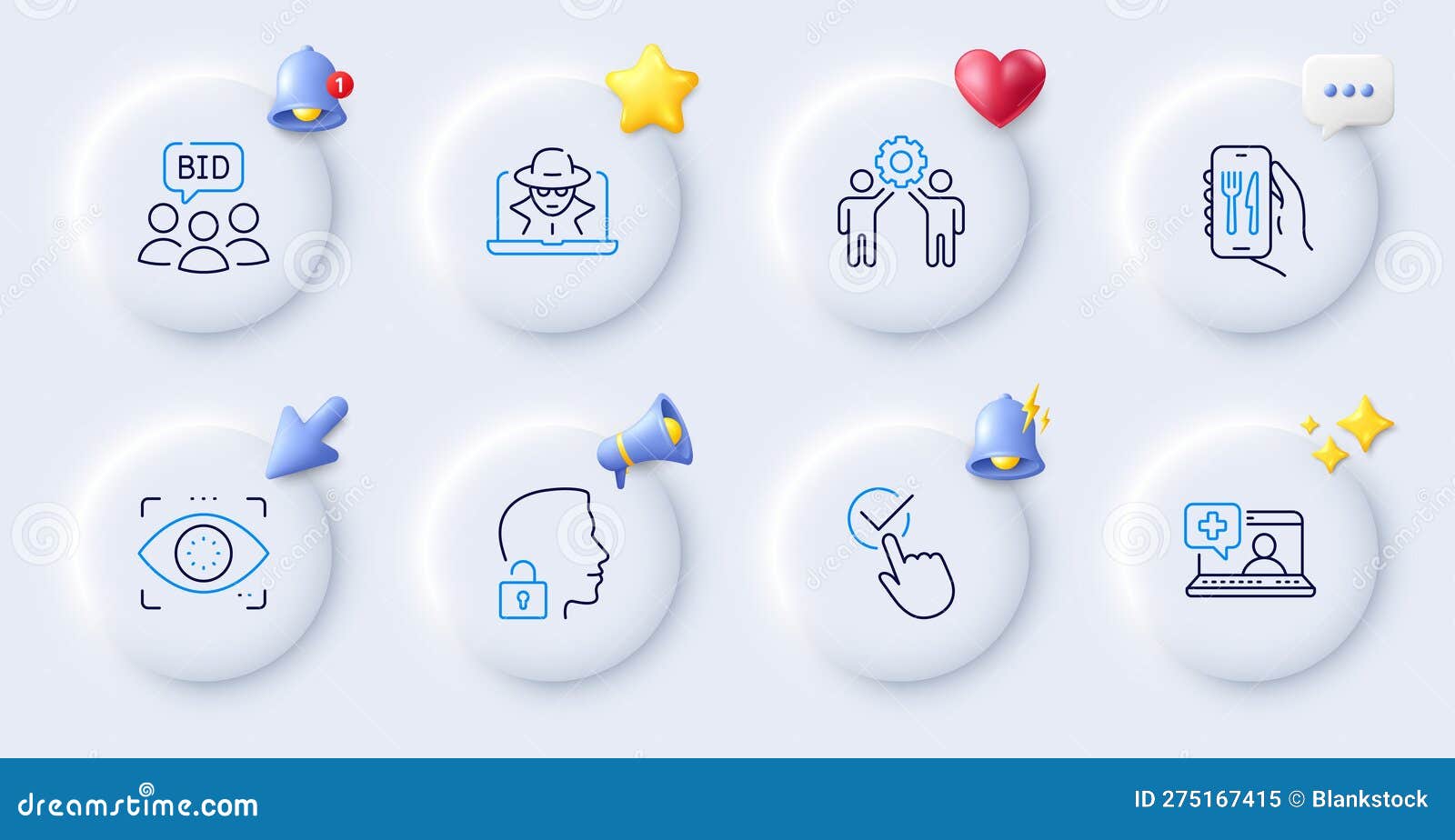 Unlock System, Group And Pencil Icons Set. Pie Chart Sign. Access ...