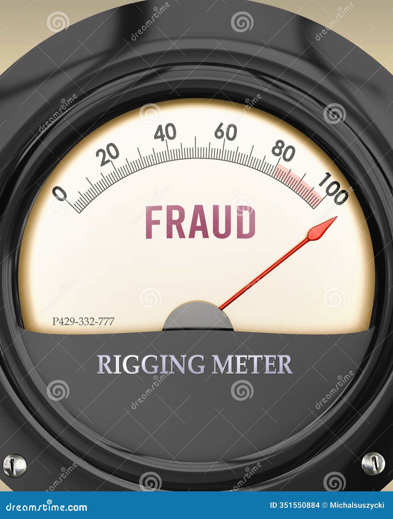 Fraud and Rigging Meter that is Hitting a Full Scale, Showing a Very ...