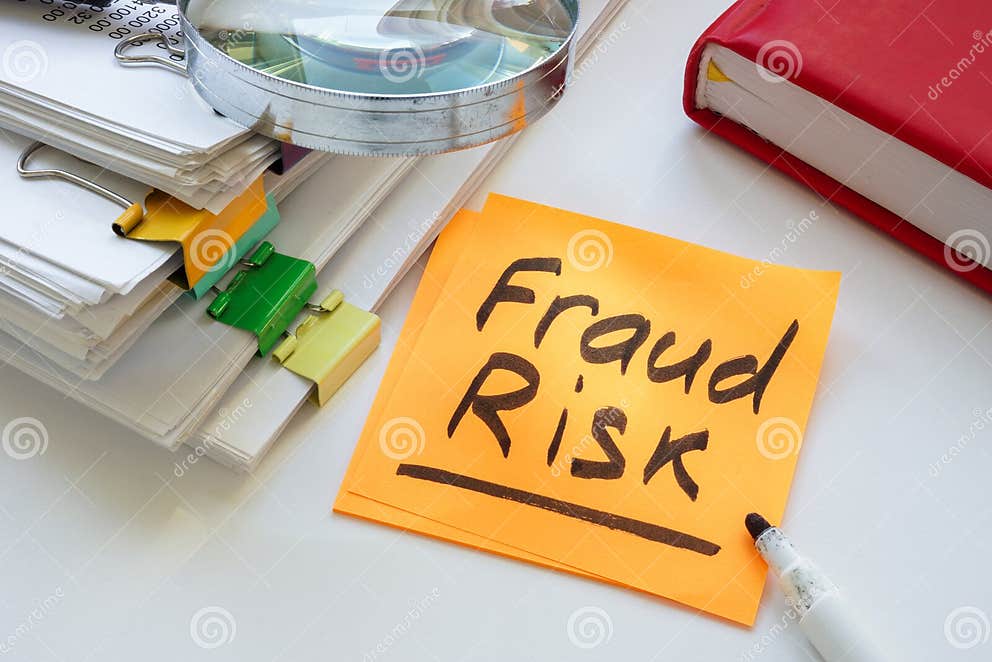 Fraud Risk Inscription and Stack of Papers. Stock Image - Image of ...