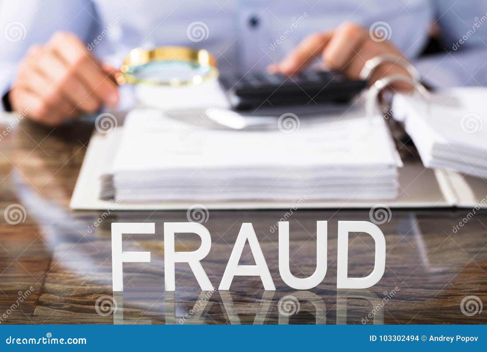 Fraud Text on Office Desk stock photo. Image of examination - 103302494