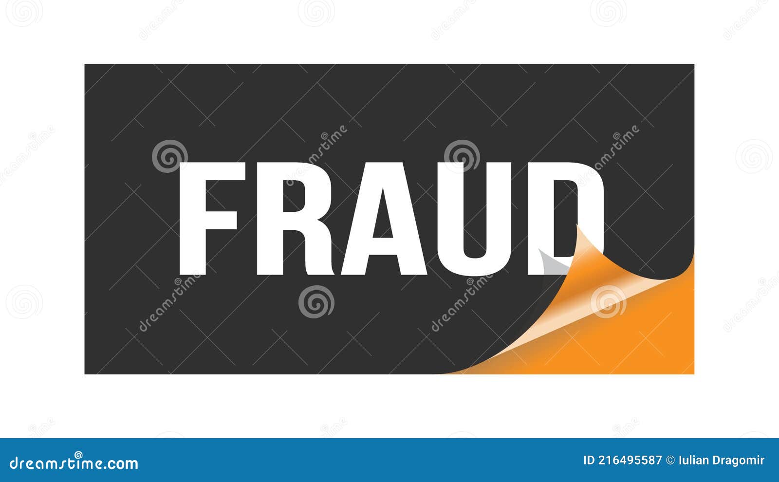 FRAUD Text Written on Black Orange Sticker Stock Illustration ...