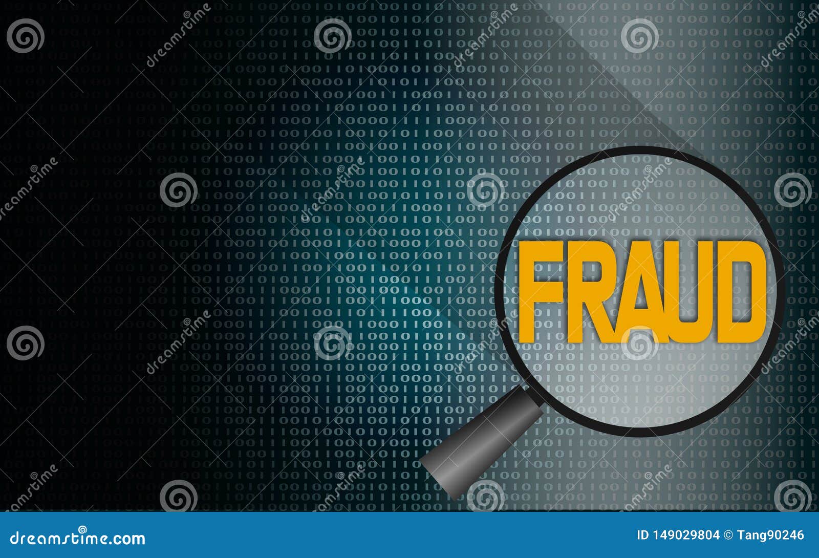 Fraud Word with Binary Background Stock Illustration - Illustration of ...