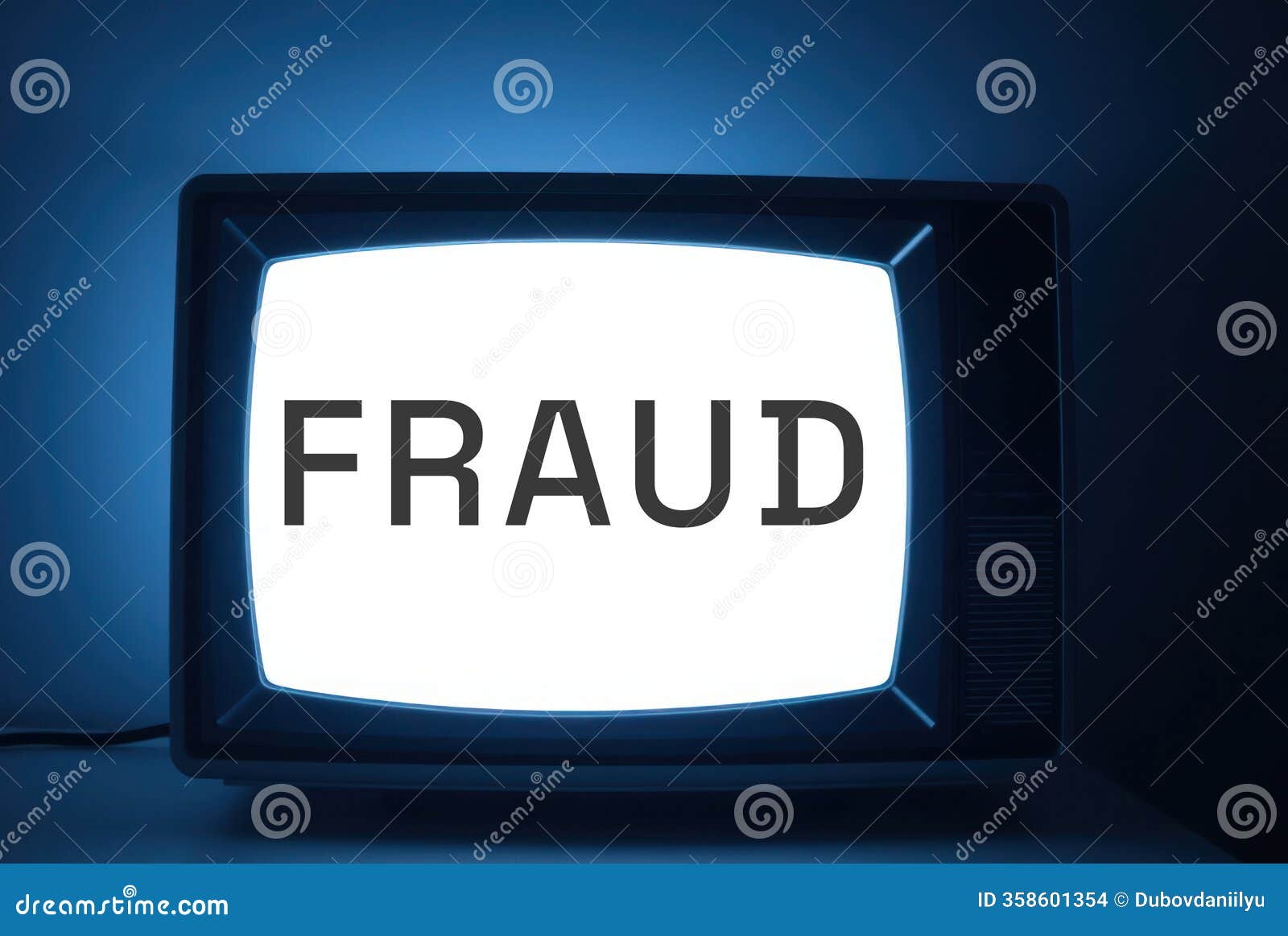 Fraud Word Text on Tv Screen Stock Illustration - Illustration of crime ...