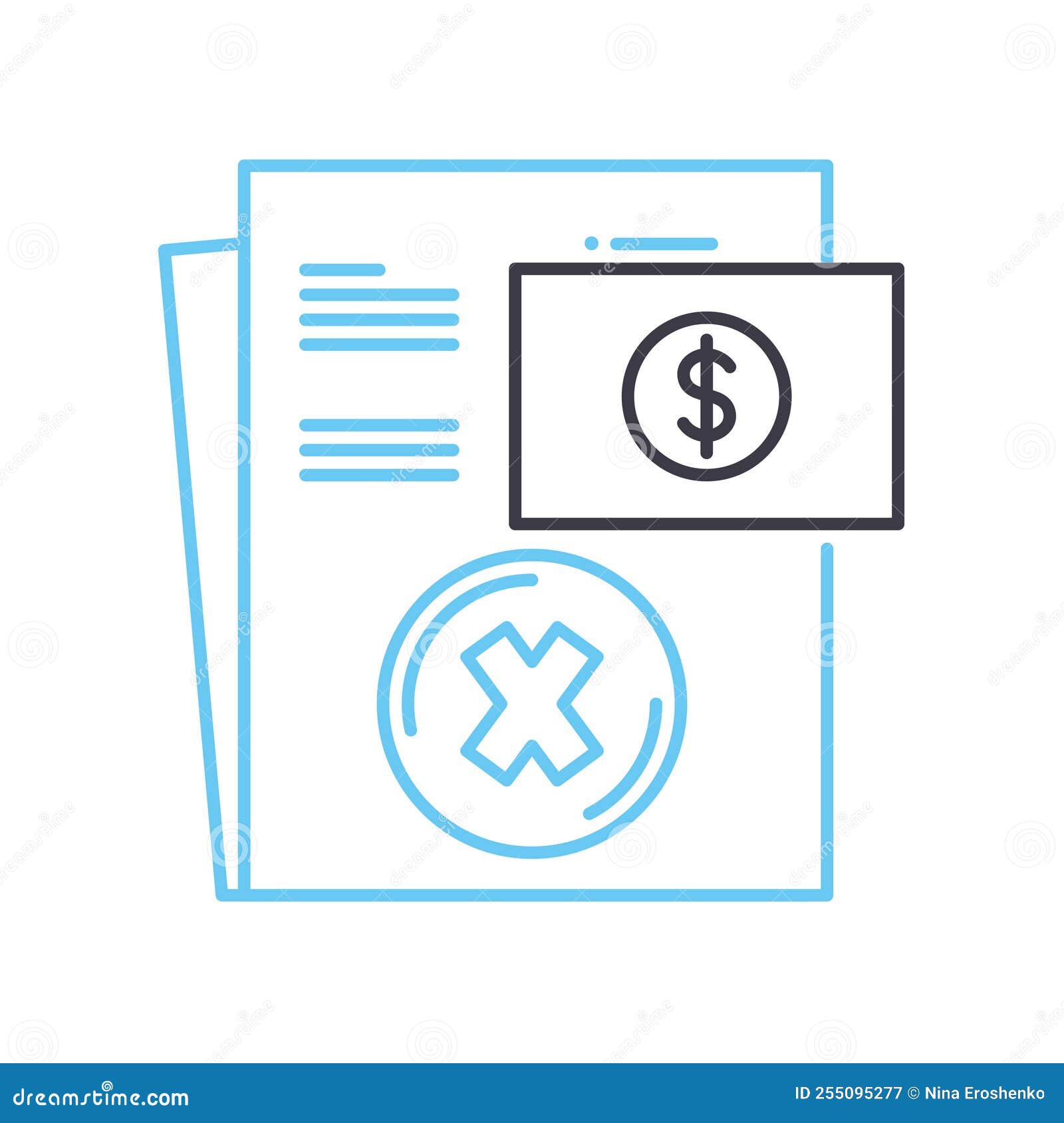 Fraudulent Documents Line Icon, Outline Symbol, Vector Illustration ...