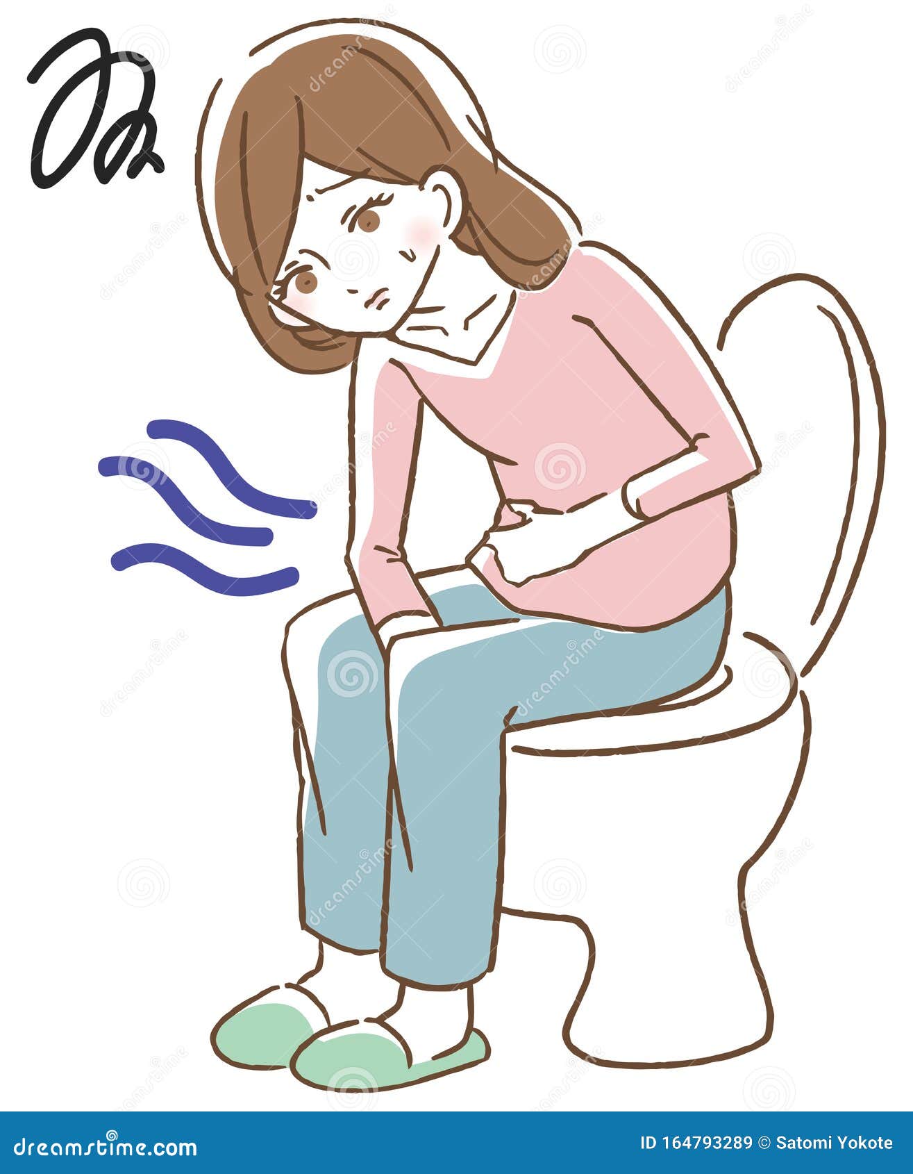 Frauen mit Obstipation vektor abbildung. Illustration von leute - 164793289