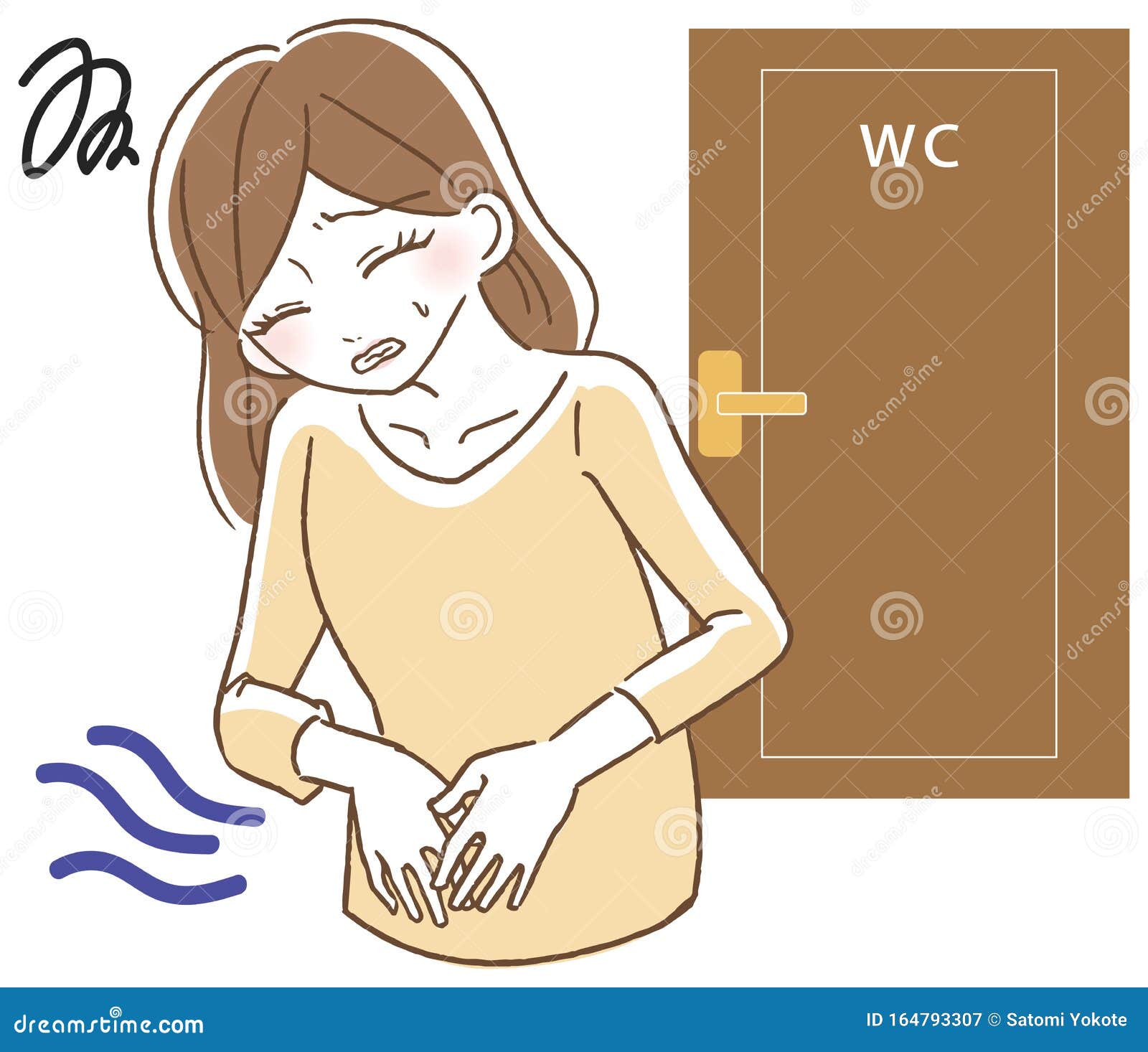 Frauen mit Obstipation vektor abbildung. Illustration von auslegung ...