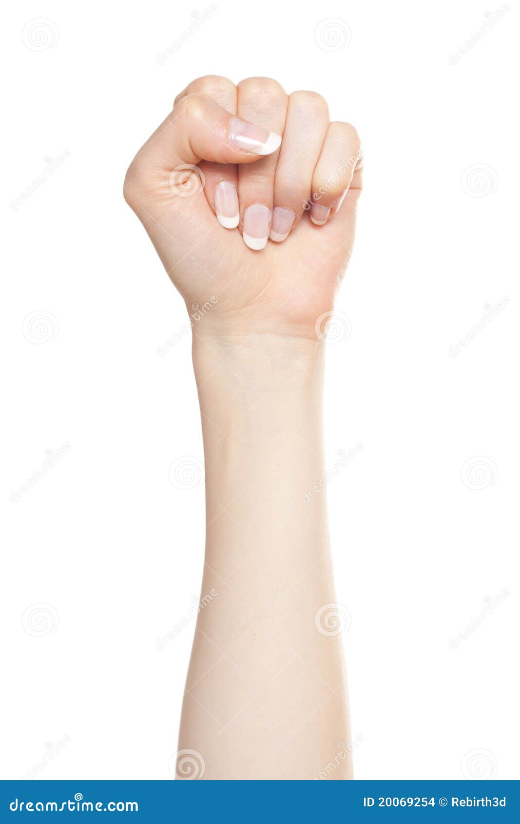 Frauenhand in einer Faust stockfoto. Bild von karosserie - 20069254