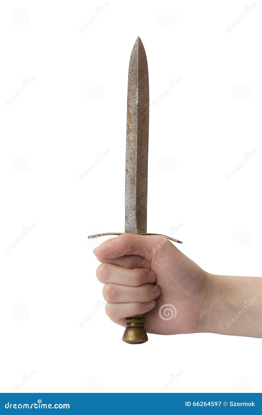 Frauenhand Mit Altem Dolch Auf Weißem Hintergrund Stockbild - Bild von ...