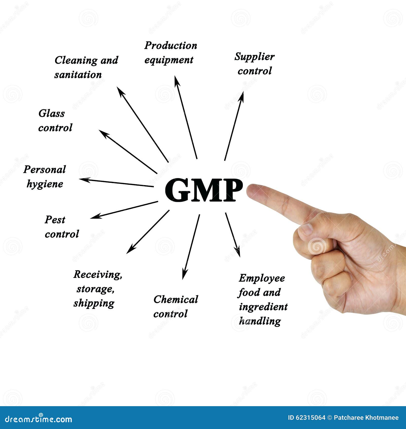 Frauenhandschriftkomponenten Von GMP (gute Herstellungsmethode ...