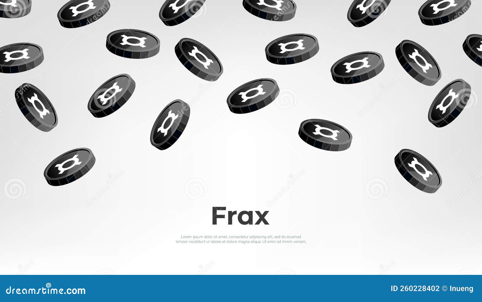 Frax Coin Falling from the Sky. Frax Cryptocurrency Concept Banner ...
