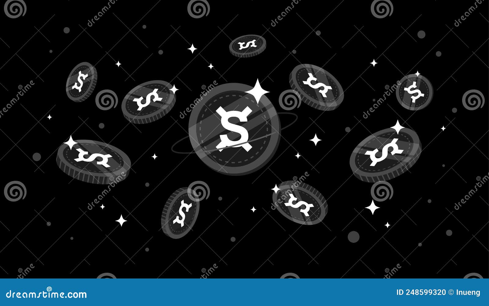 Frax Share FXS Coin Cryptocurrency Concept Banner Background Cartoon ...