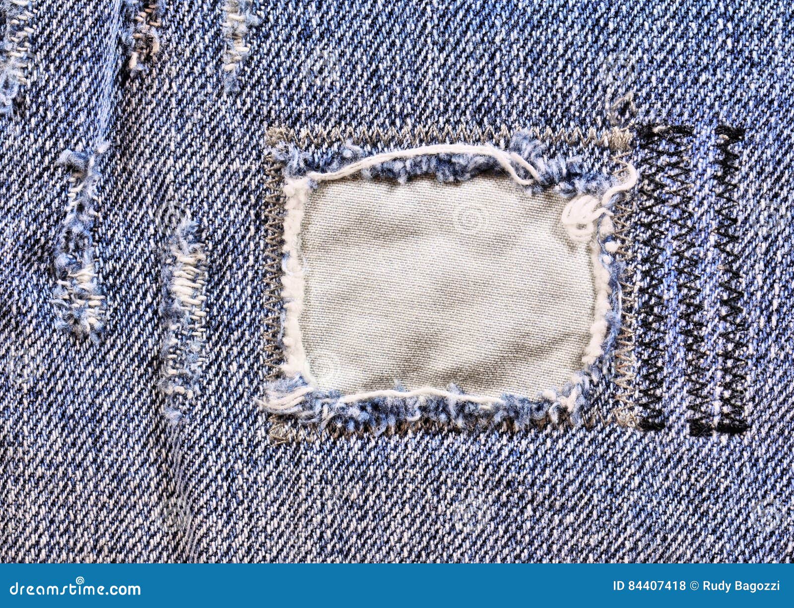 Frayed blue jeans closeup stock photo. Image of fray - 84407418