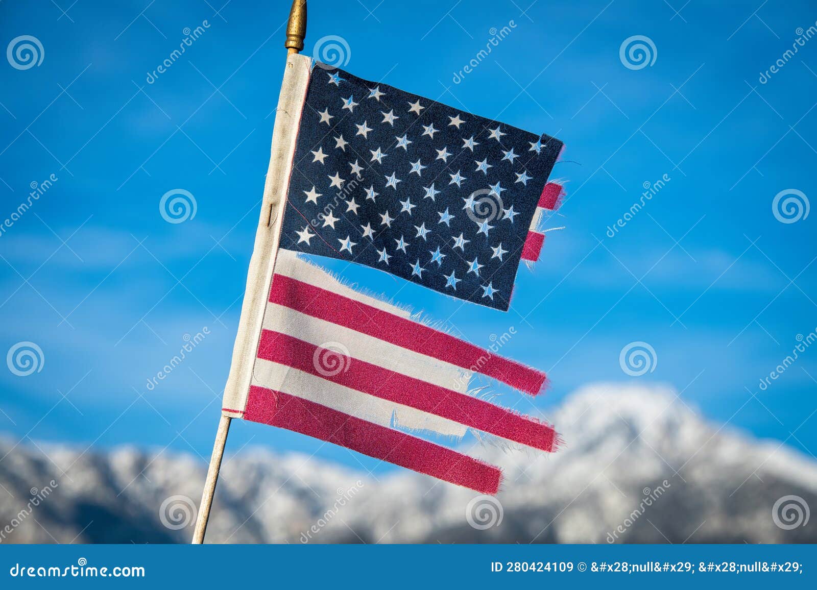 Frayed and Divided Stars and Stripes Flag Stock Image - Image of ...