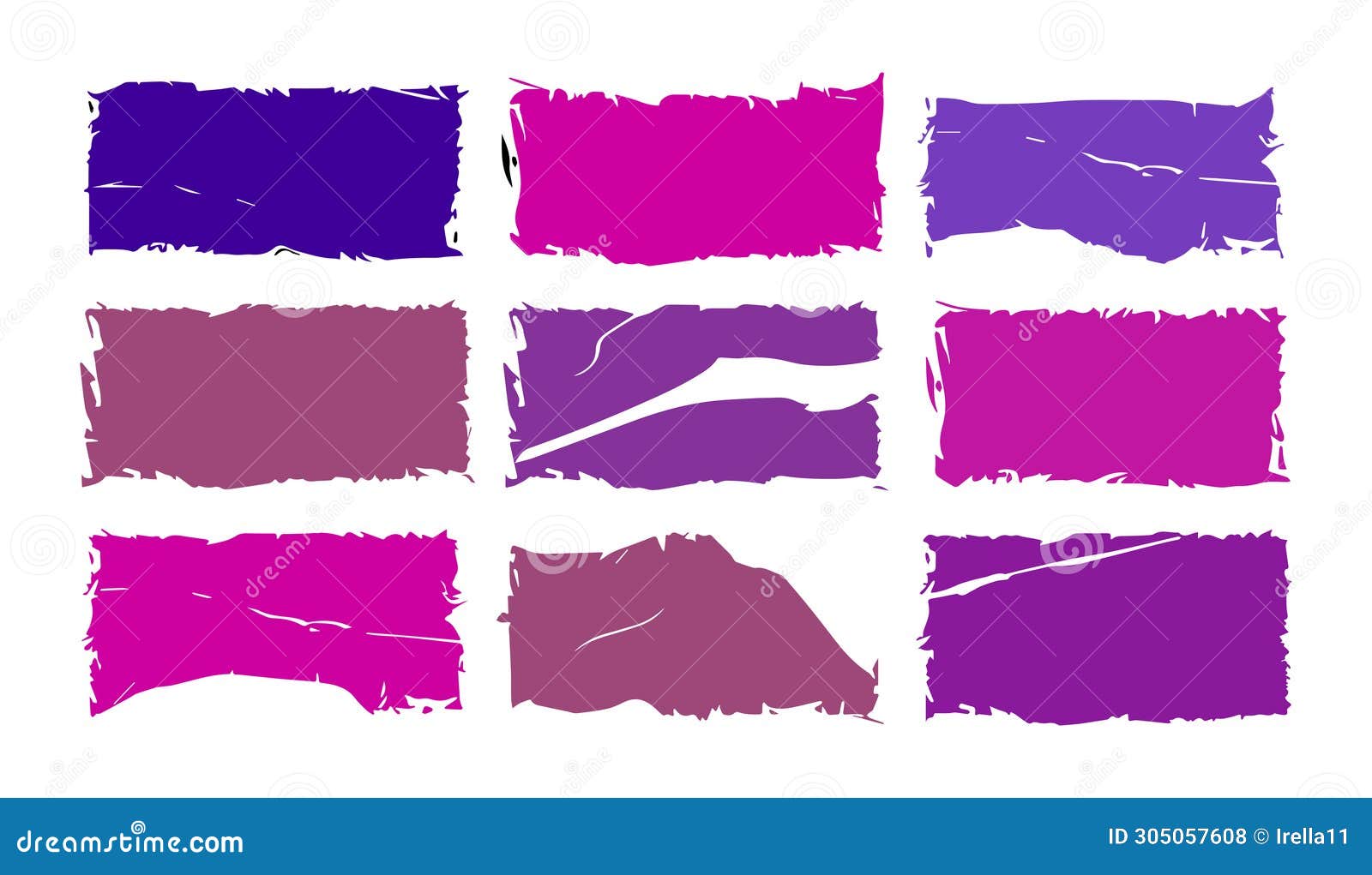 Frayed Scraps of Paper Vector Illustration Set. Grunge Rectangles ...