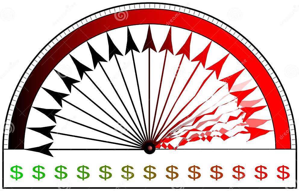 Frazzled Dollar Meter stock illustration. Illustration of paper - 8675440