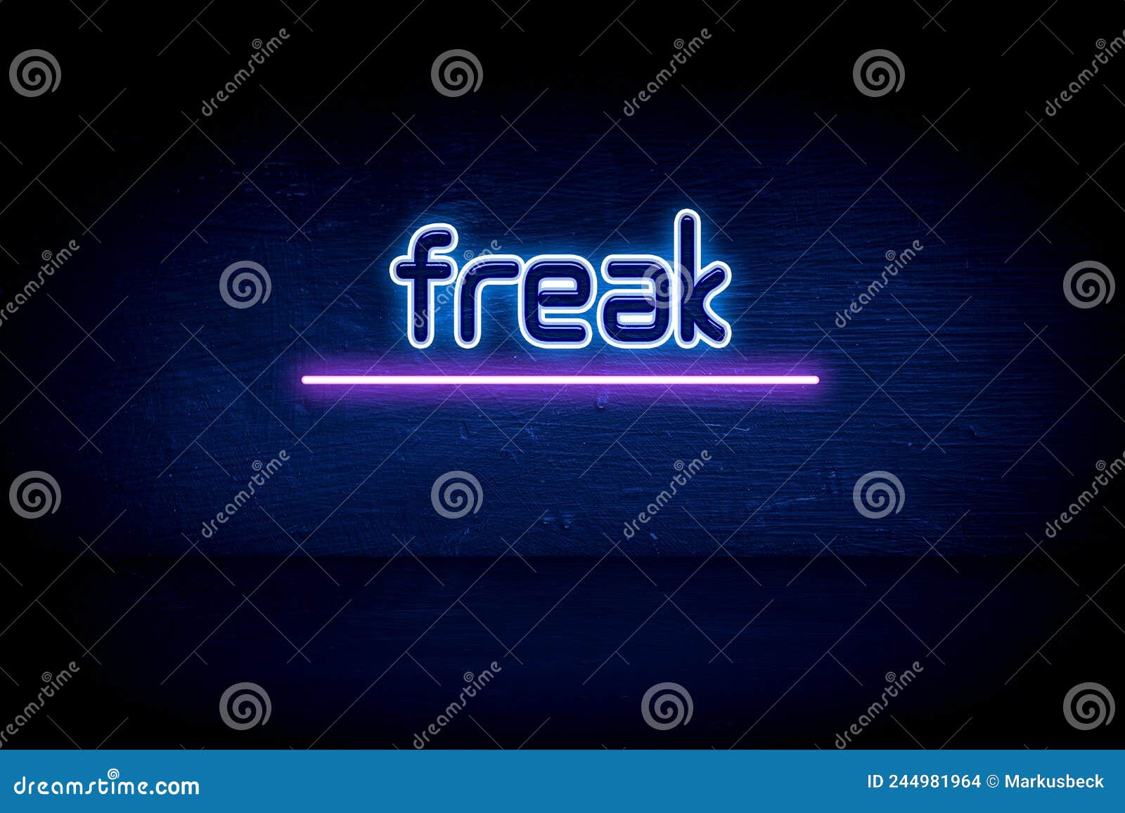 Freak - Blue Neon Announcement Signboard Stock Photo - Image of ...