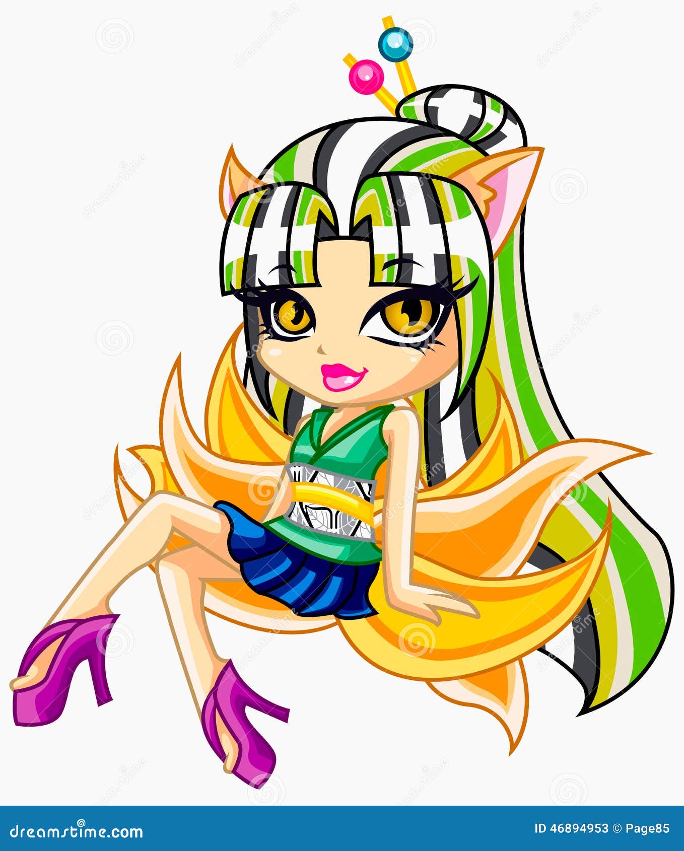 Freak girl stock illustration. Illustration of teen, young - 46894953