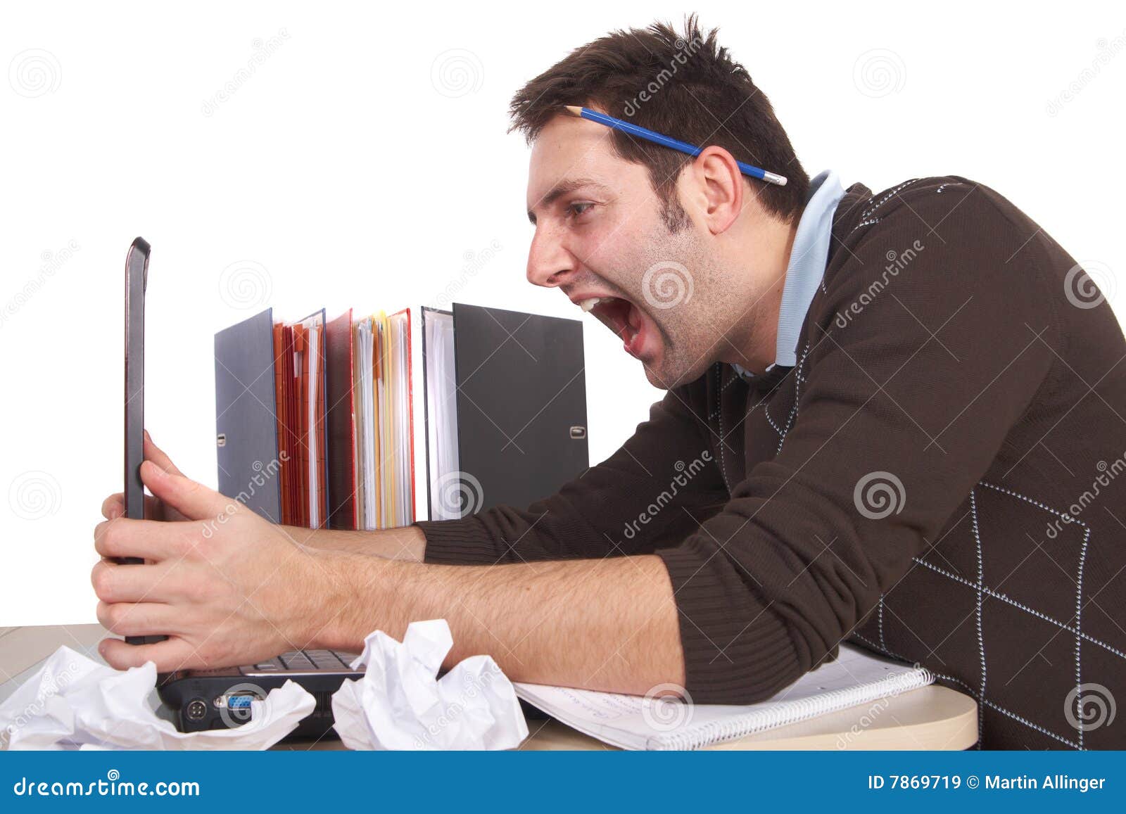 Freak out stock image. Image of frustration, pain, desk - 7869719