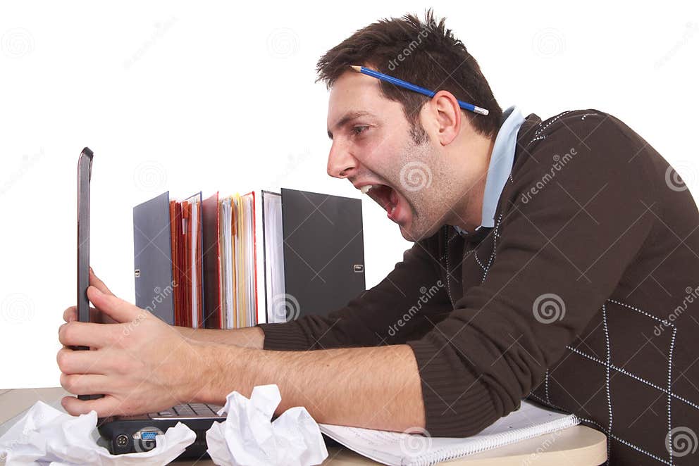 Freak out stock image. Image of frustration, pain, desk - 7869719