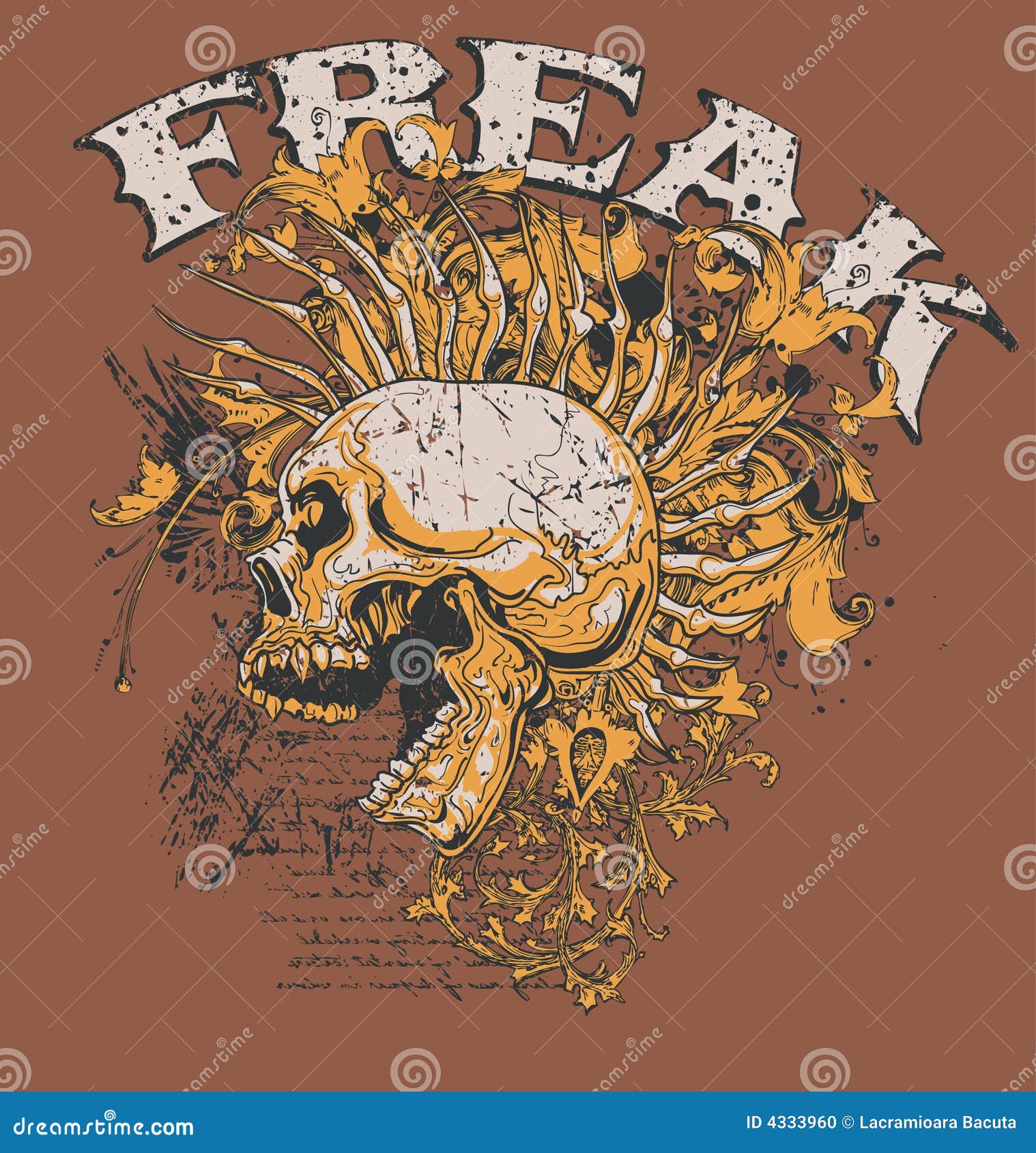 Freak Skull Design stock vector. Illustration of abstract - 4333960