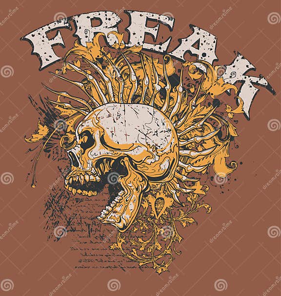 Freak Skull Design stock vector. Illustration of abstract - 4333960