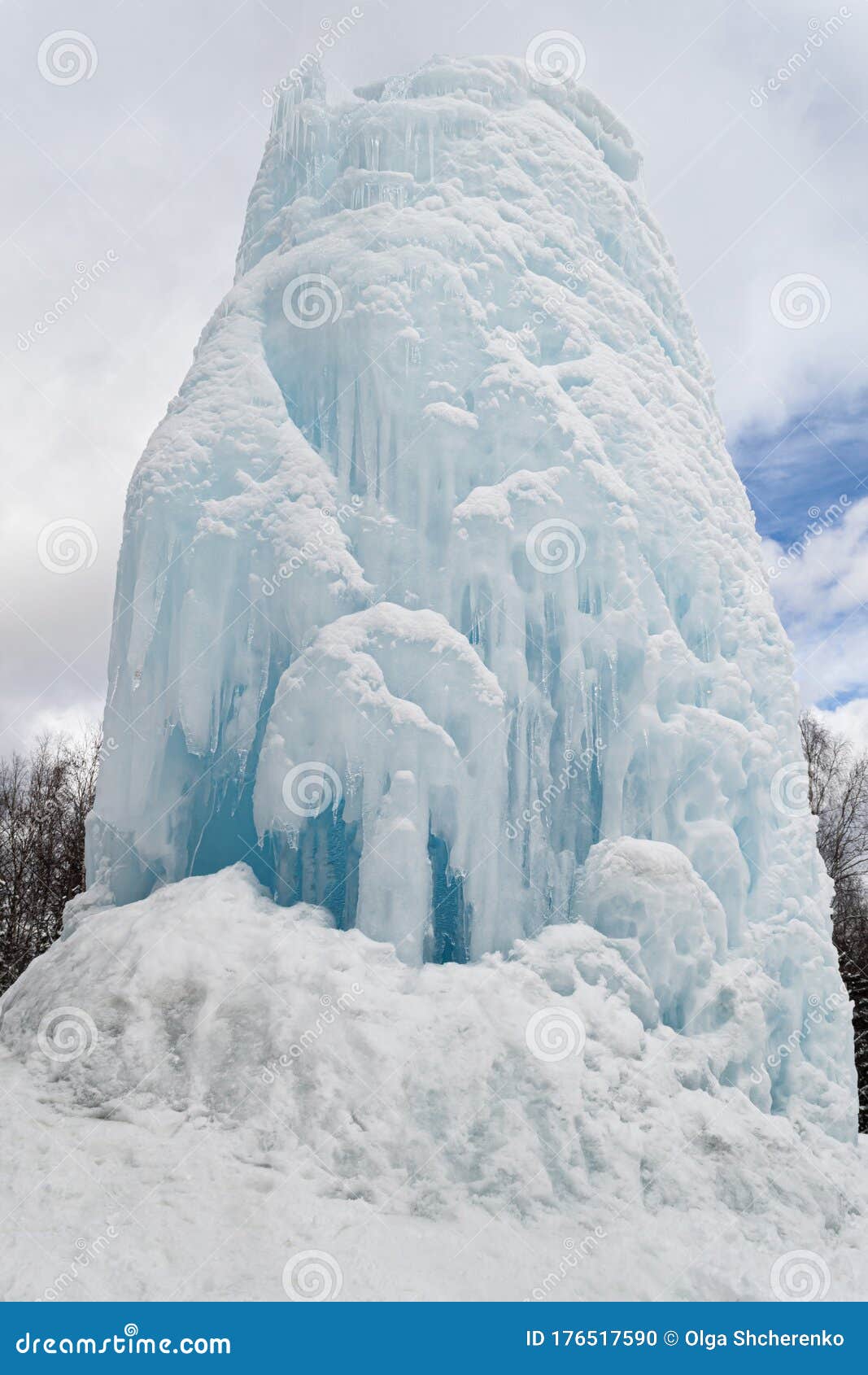 Freaks of Nature. Huge Icicle Formed Around a Source of Artesian Stock ...