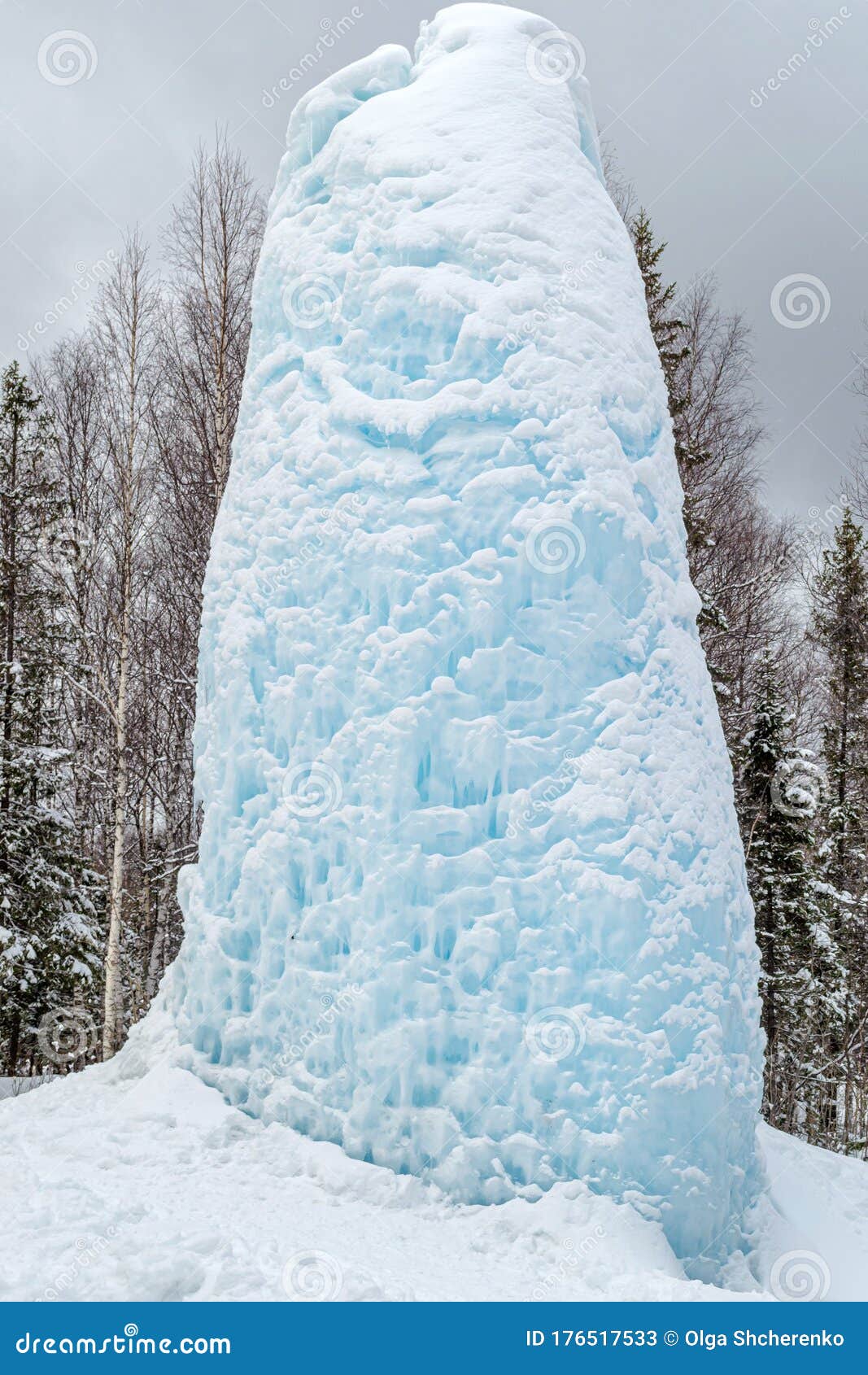 Freaks of Nature. Huge Icicle Formed Around a Source of Artesian Stock ...