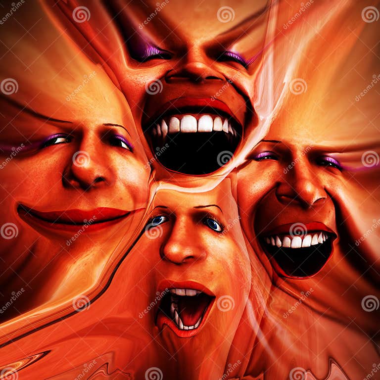 Freaky Female Emotions 14 stock illustration. Illustration of feminine ...