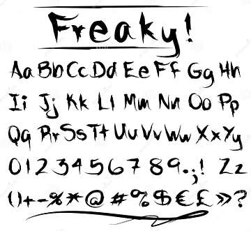 Freaky font alphabet stock illustration. Illustration of alphabet ...