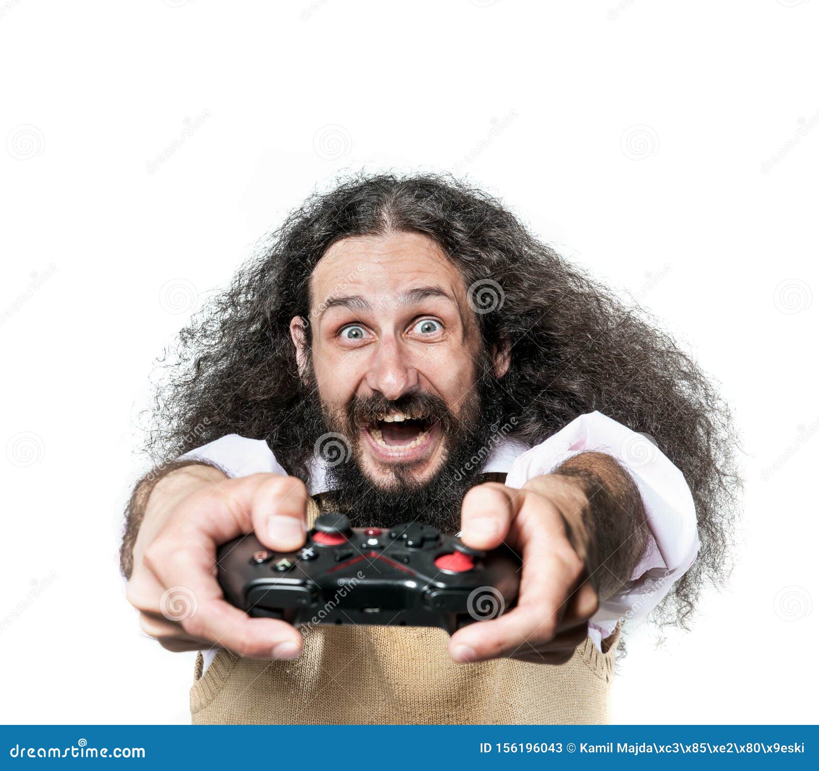 Freaky Nerd Playing a Video Game Stock Image - Image of lifestyle, idea ...