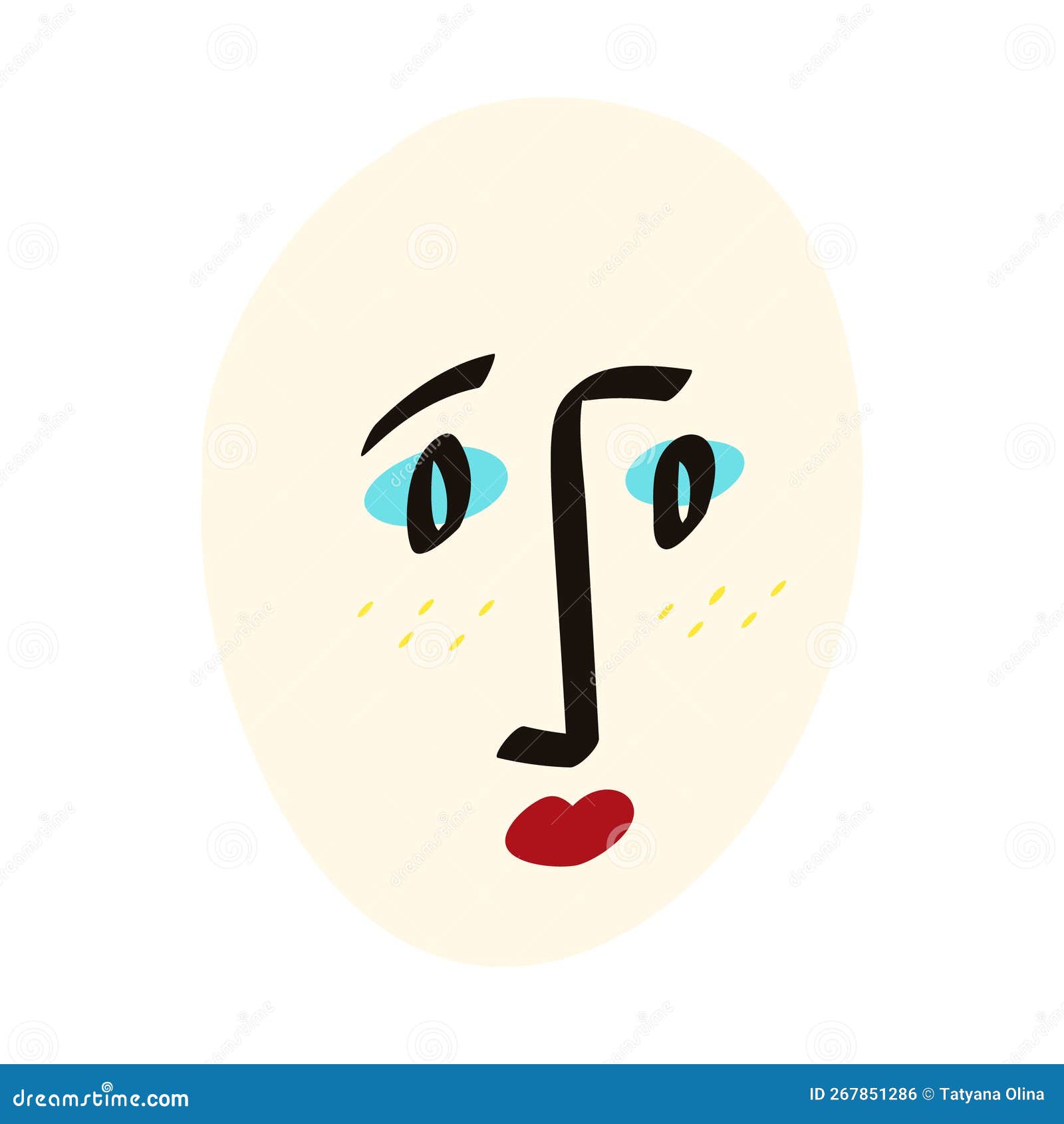 Freaky Sad Face. Comic Face Stock Vector - Illustration of face ...