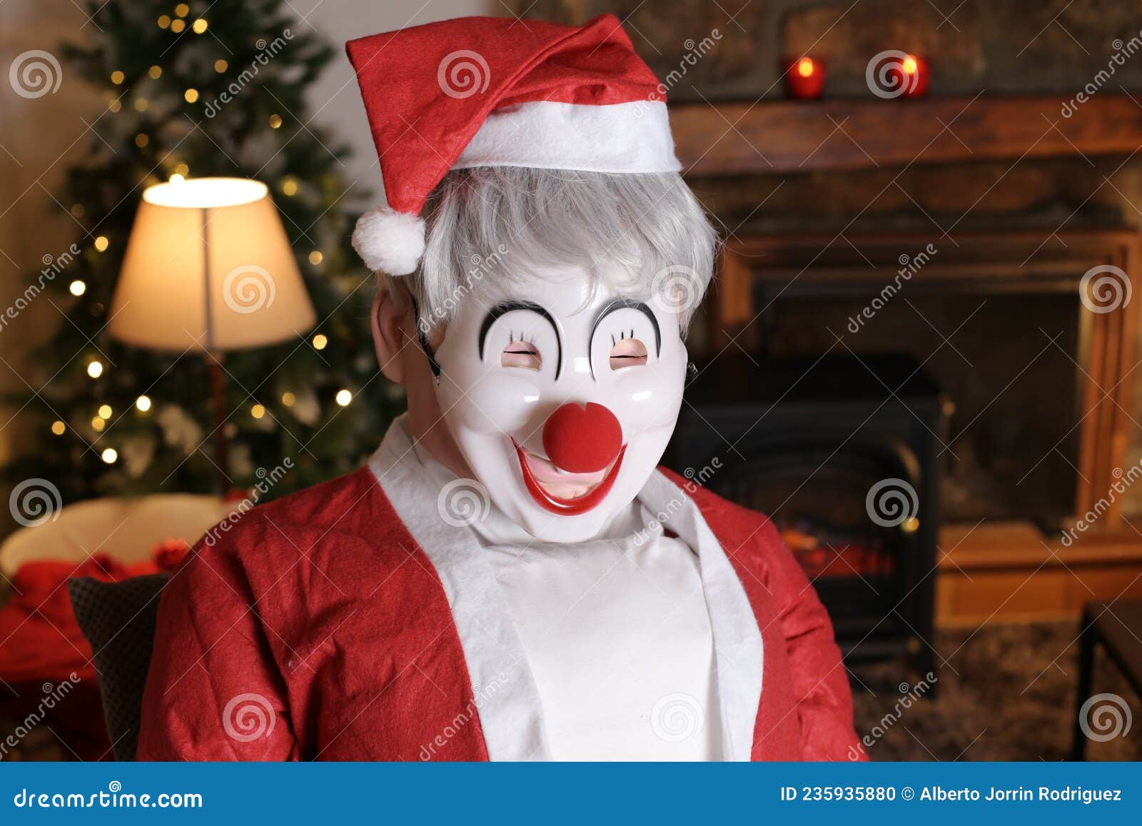 Freaky Santa Claus with Clown Face Stock Photo - Image of halloween ...