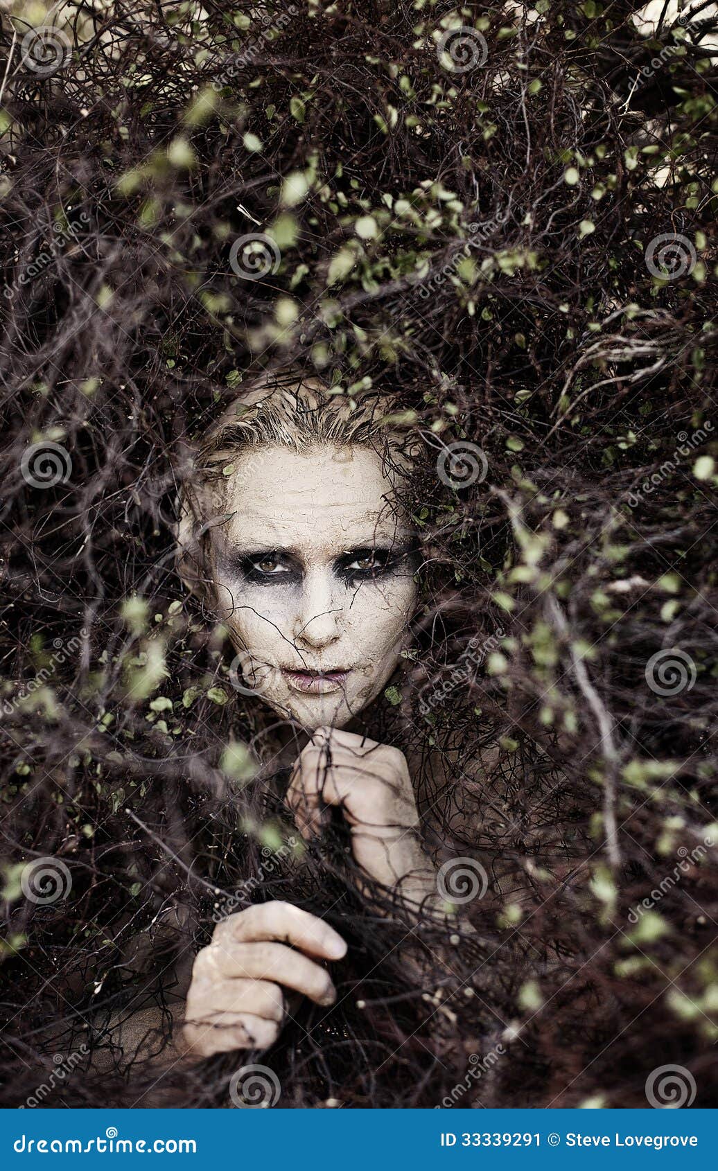 Freaky Woman stock image. Image of clay, camouflage, portrait - 33339291