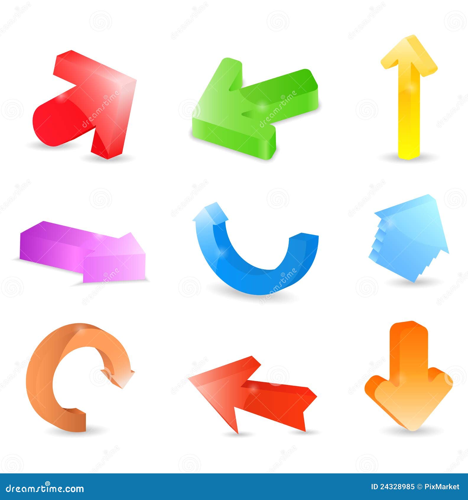 Frecce 3D illustrazione vettoriale. Illustrazione di nearsighted - 24328985