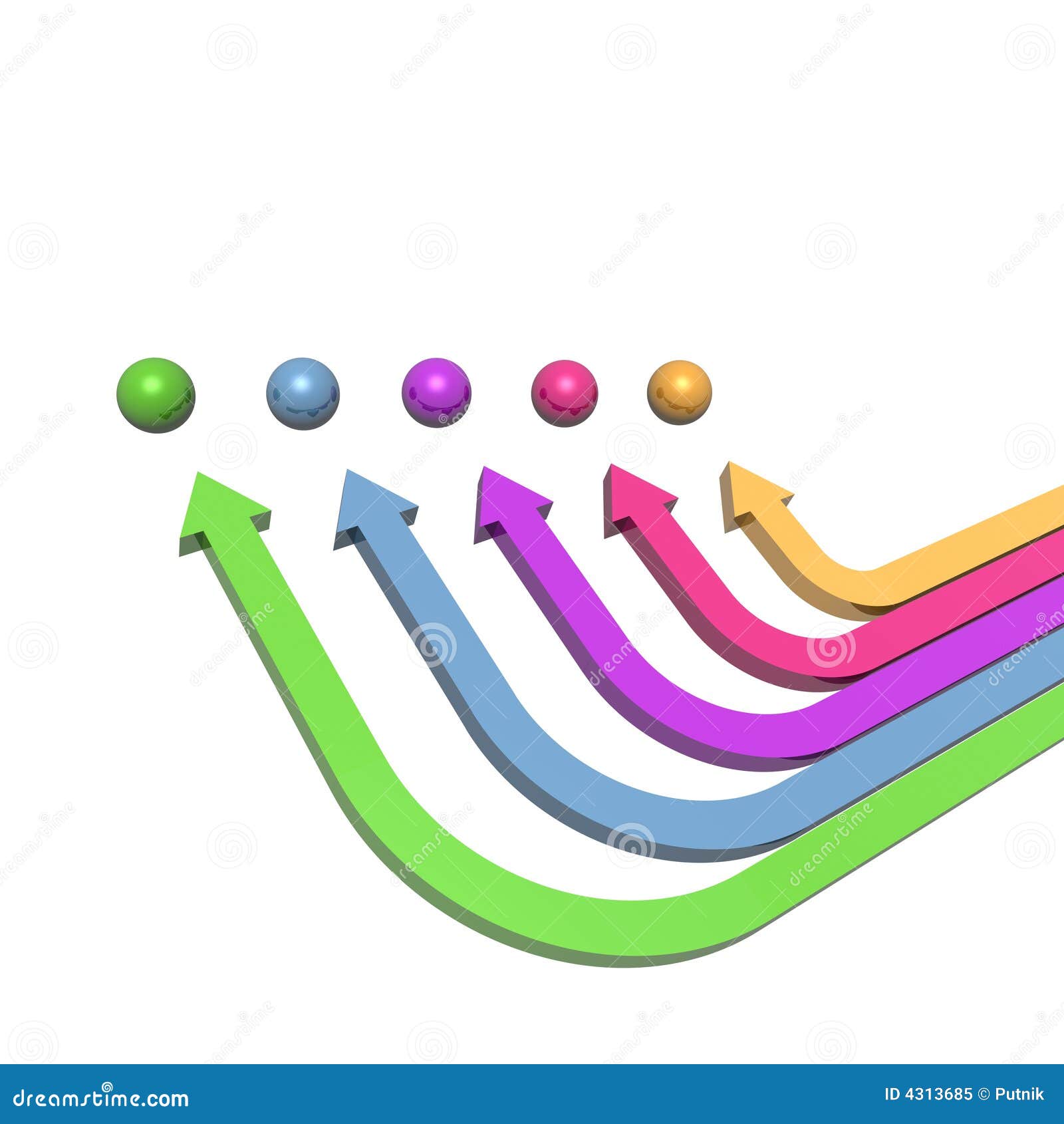 Frecce 3D illustrazione di stock. Illustrazione di colorato - 4313685