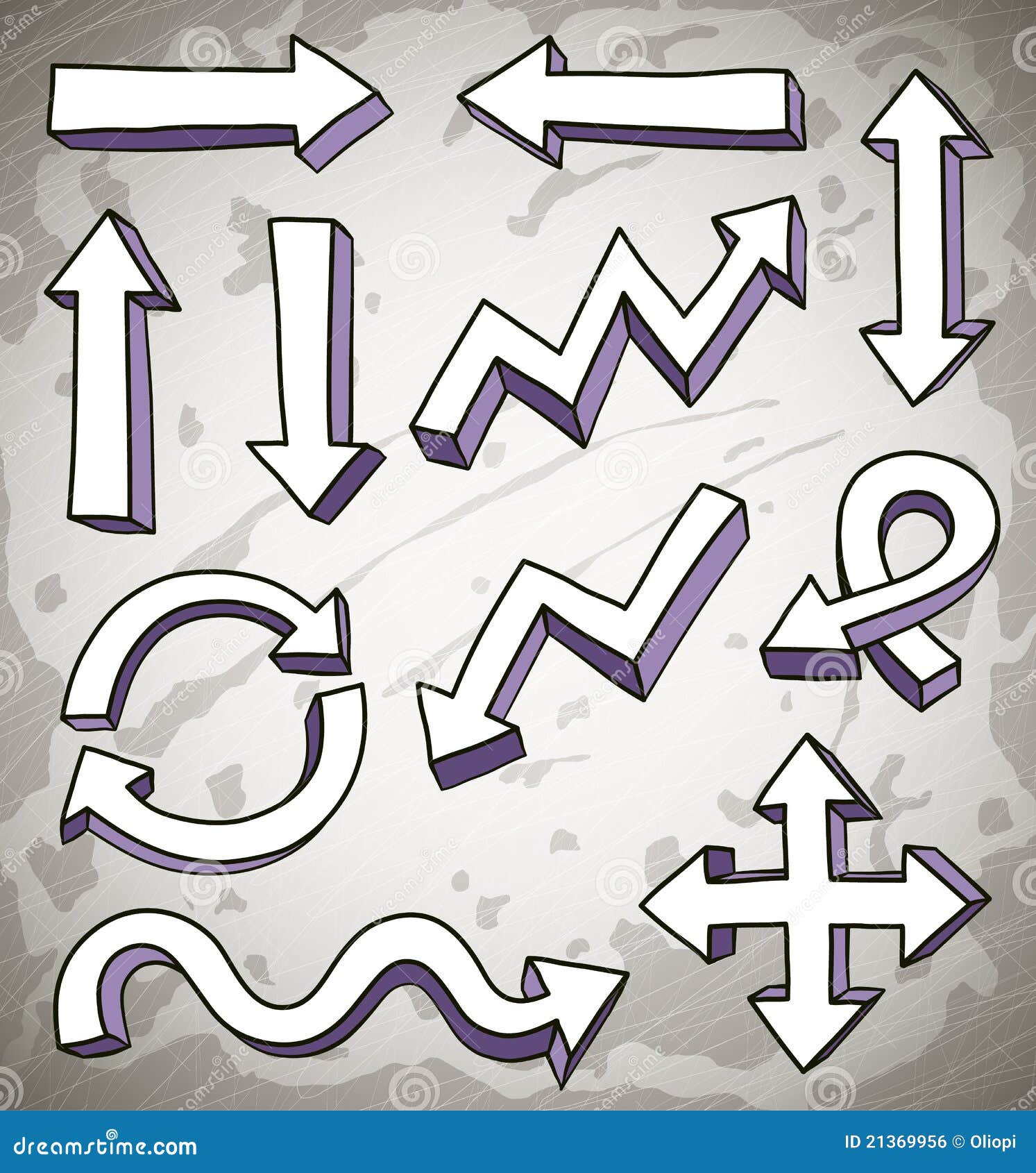 Frecce di Doodle illustrazione vettoriale. Illustrazione di freccia ...