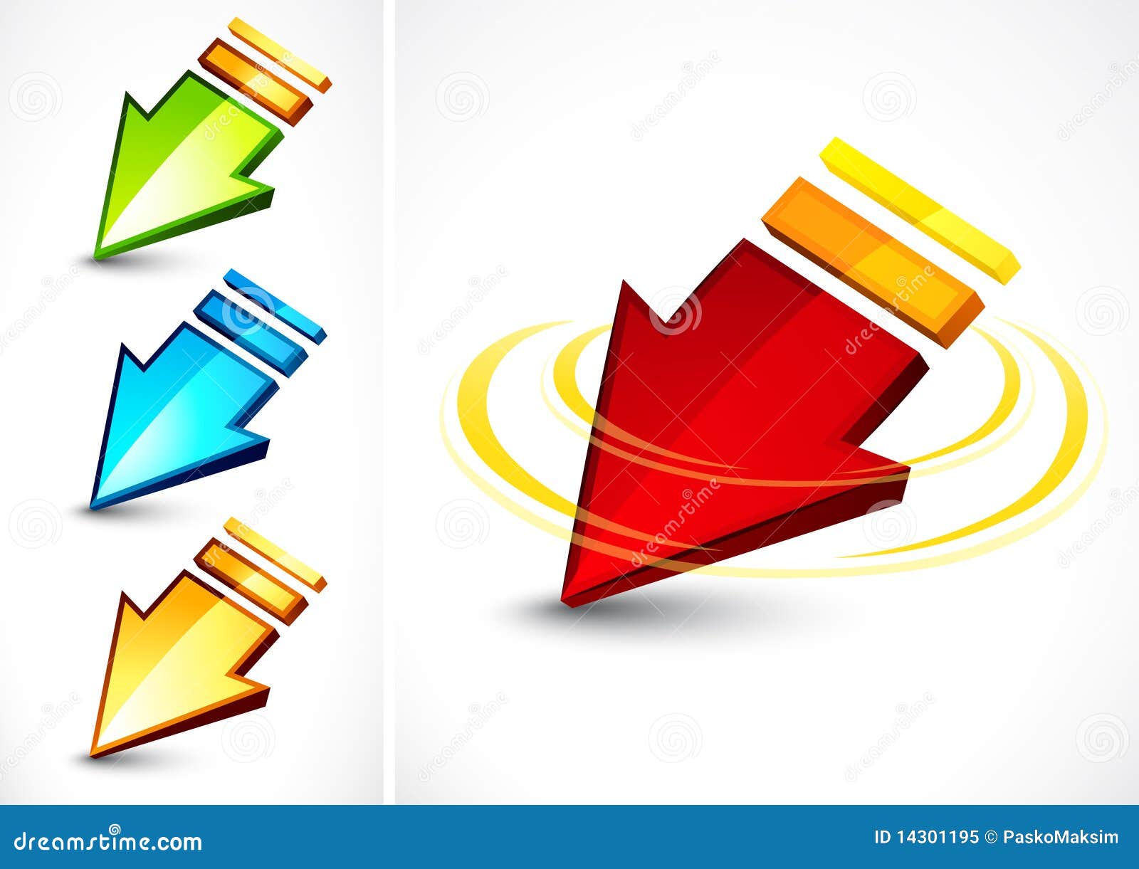 Frecce Direzionali Variopinte Illustrazione Vettoriale - Illustrazione ...