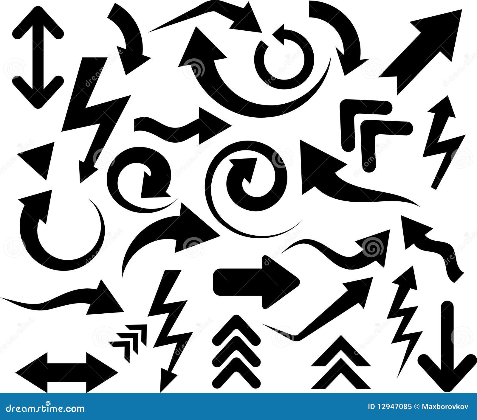 Frecce nere. illustrazione vettoriale. Illustrazione di cursore - 12947085