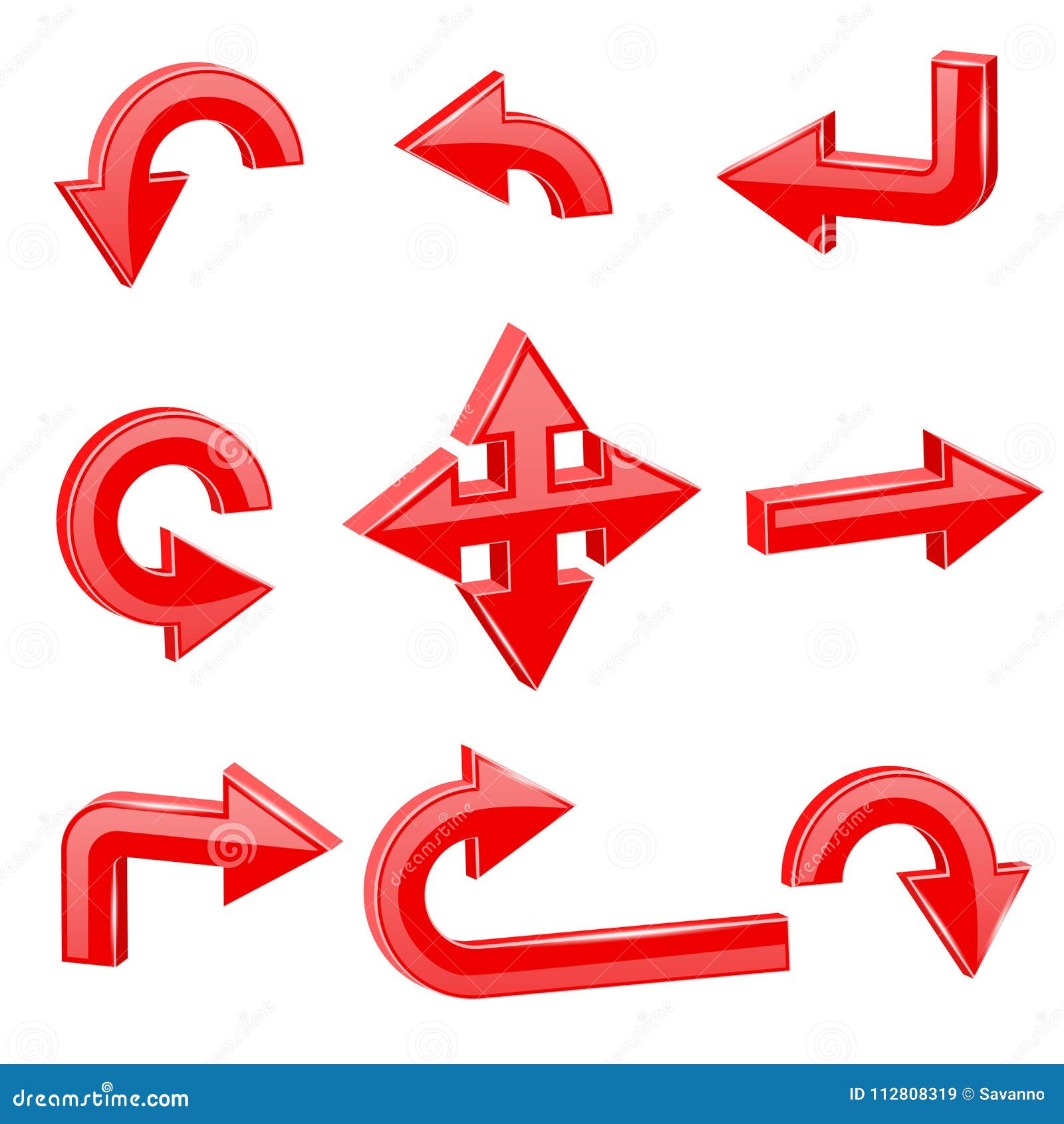 Frecce Rosse 3d Sensi Differenti Illustrazione Vettoriale ...