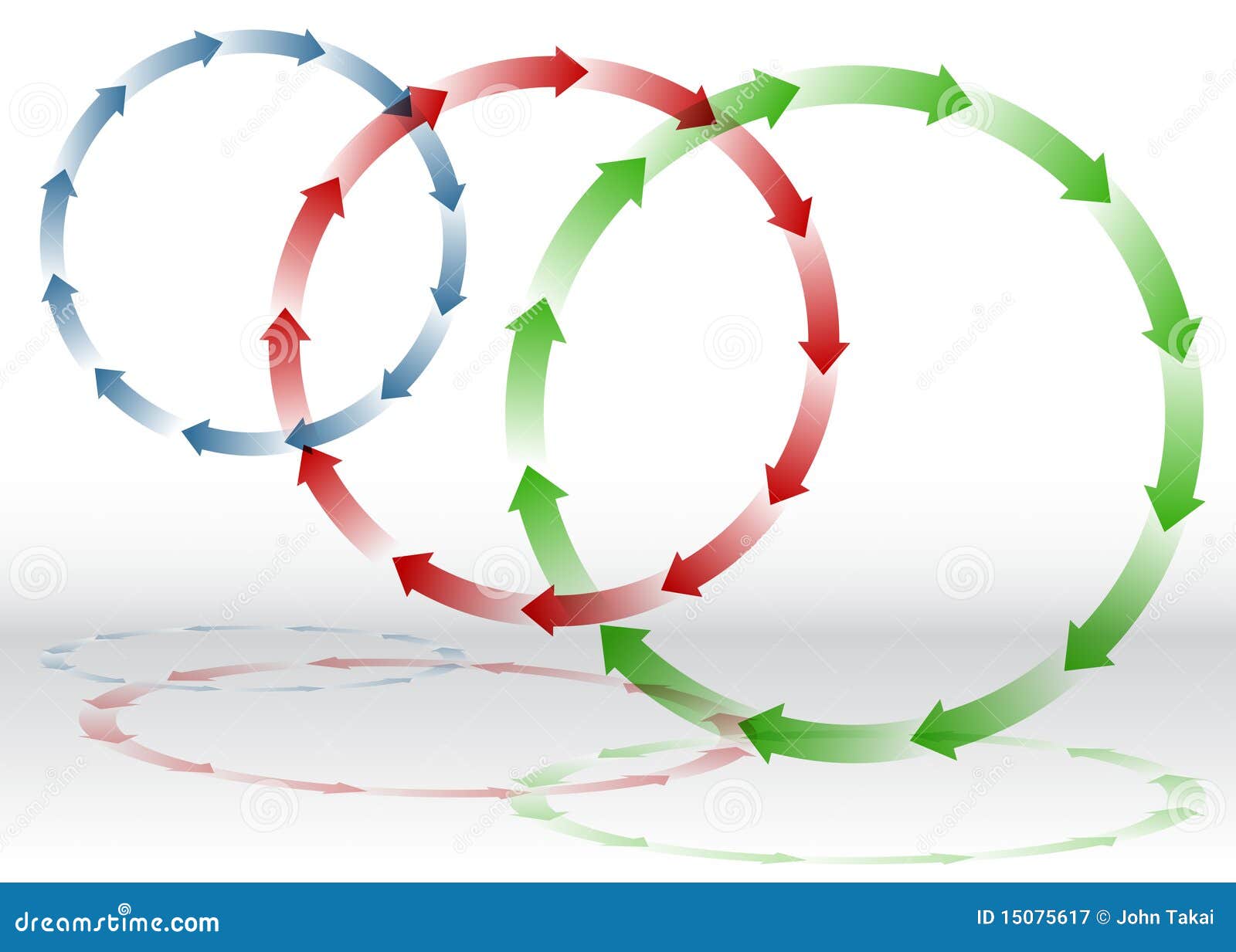 Frecce in senso orario illustrazione vettoriale. Illustrazione di rosso ...