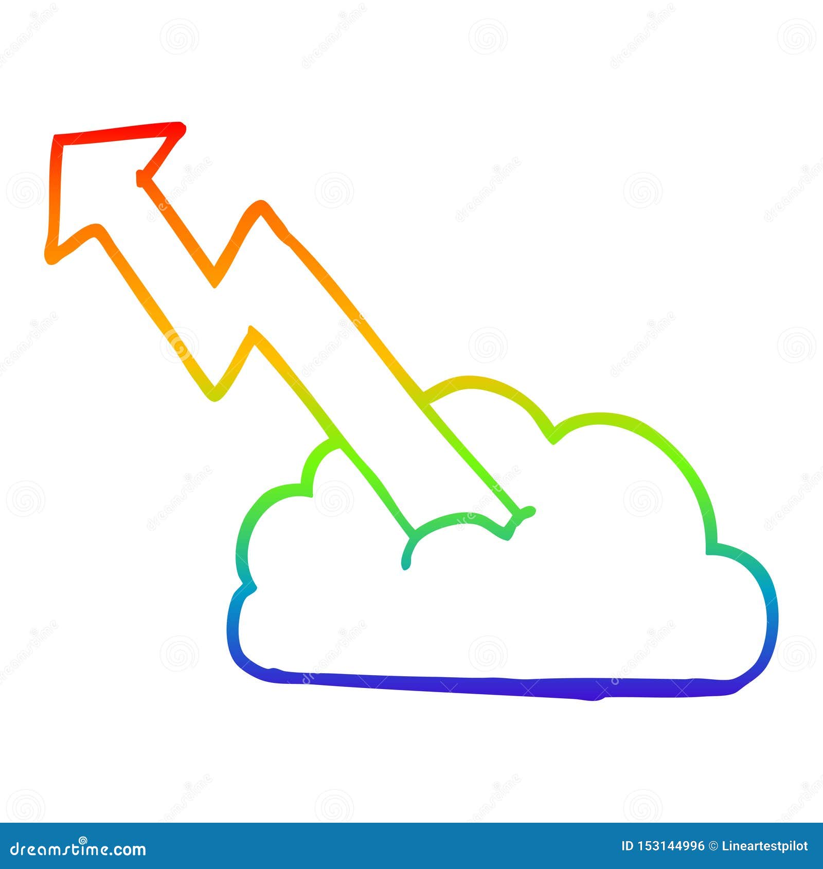 Freccia Ascendente Di Disegno Con Gradiente Di Arcobaleno Creativo ...
