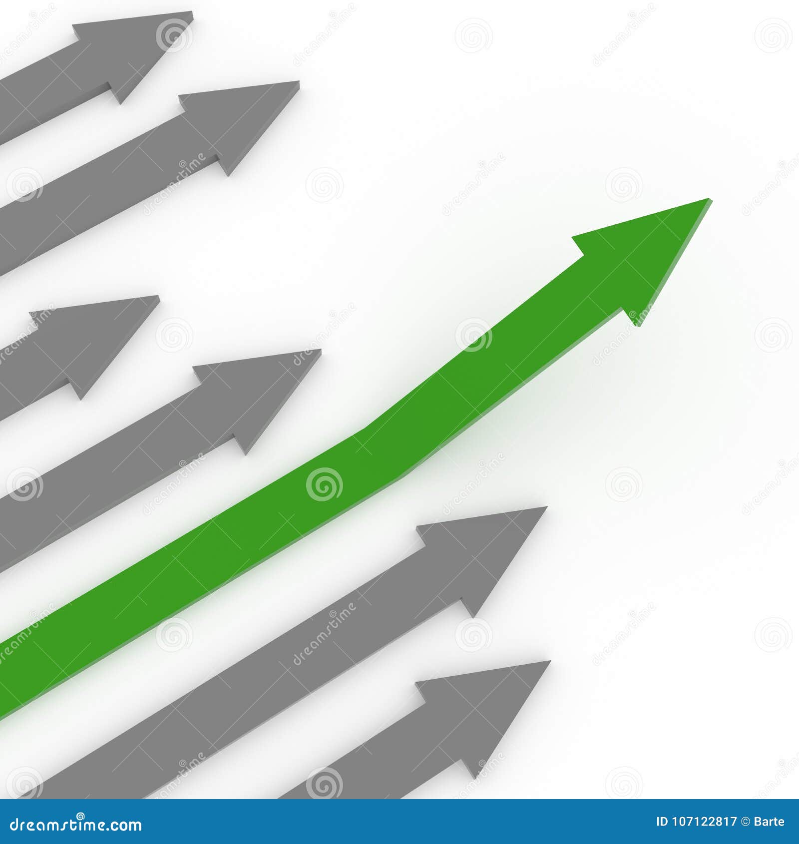 Freccia in Aumento Verde Su Bianco Illustrazione di Stock ...