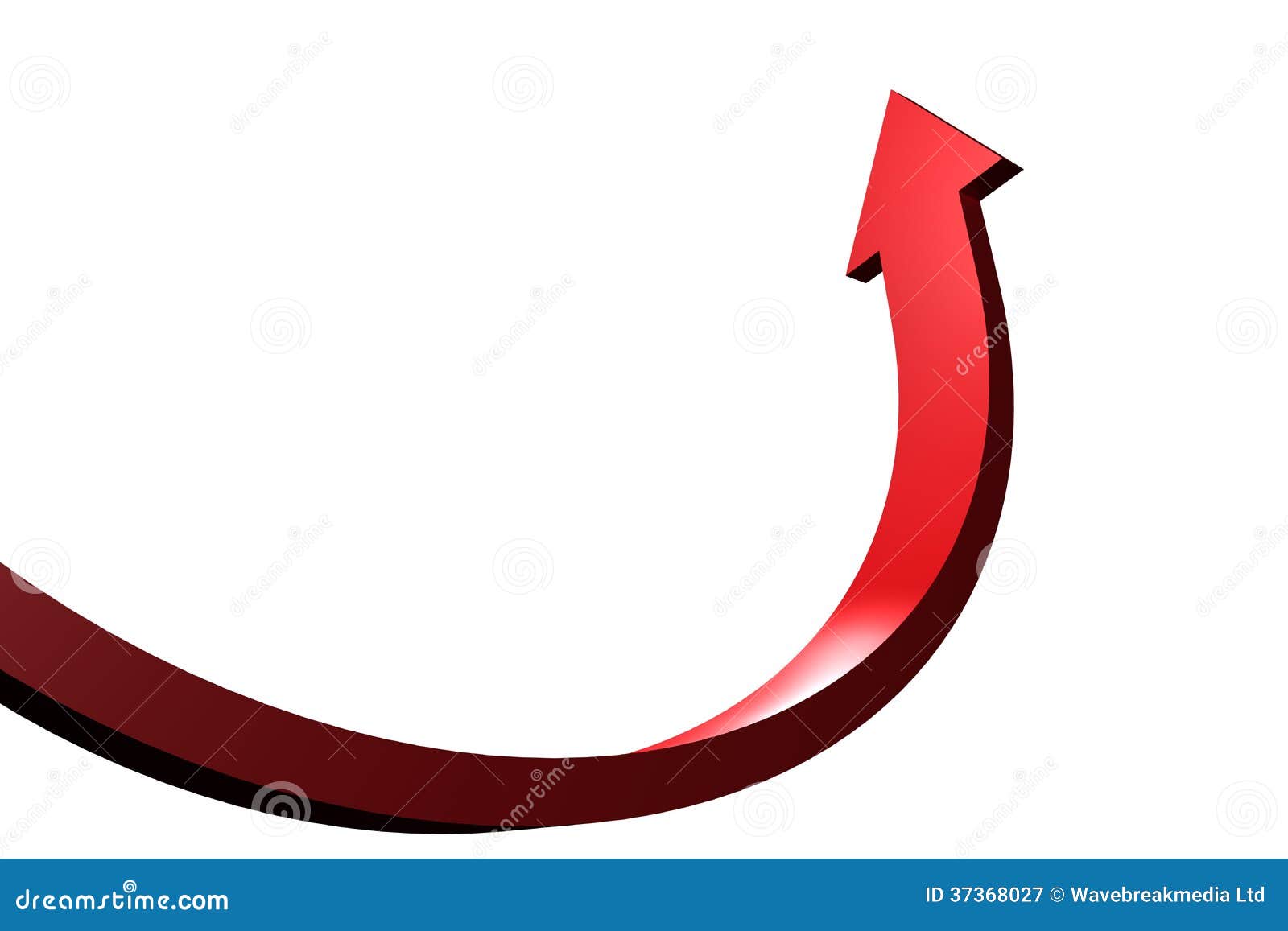 Freccia Curva Rosso Che Indica Su Illustrazione di Stock ...