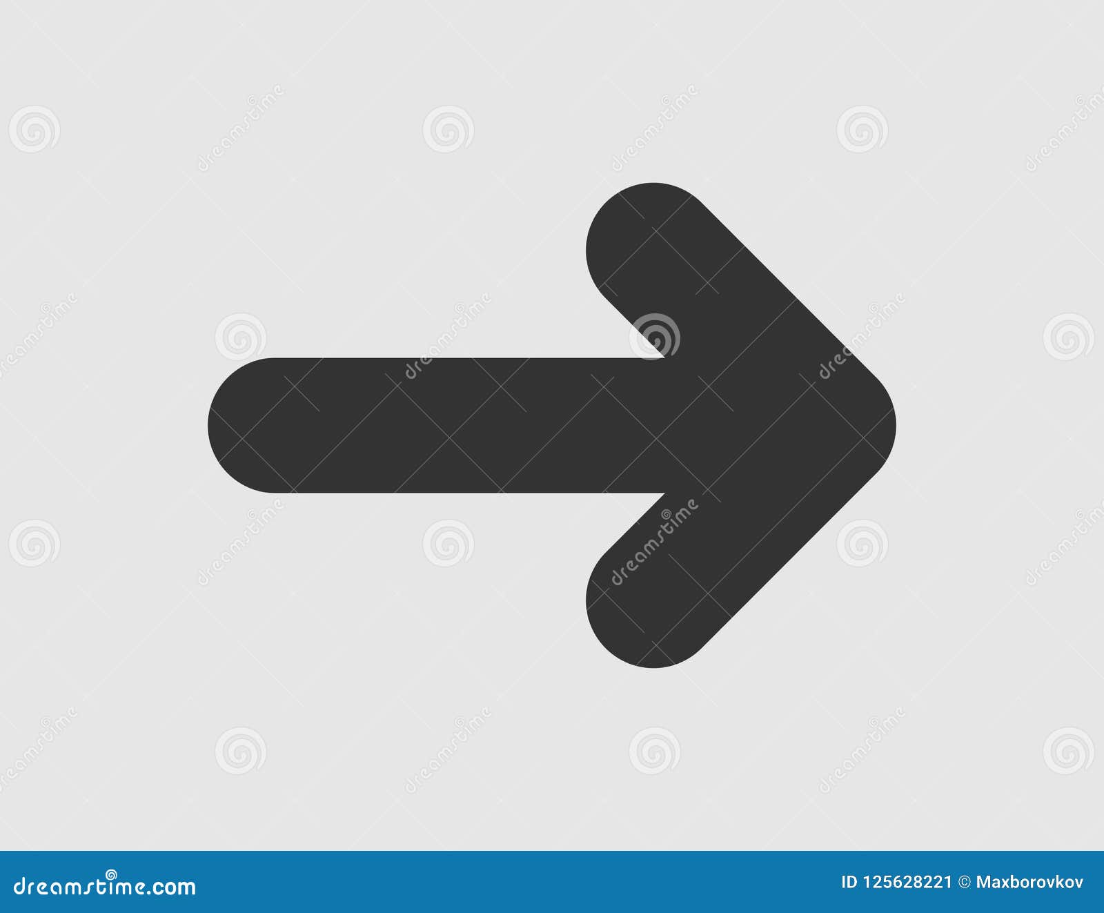 Freccia a Destra Nera Isolata Su Bianco Illustrazione Vettoriale ...