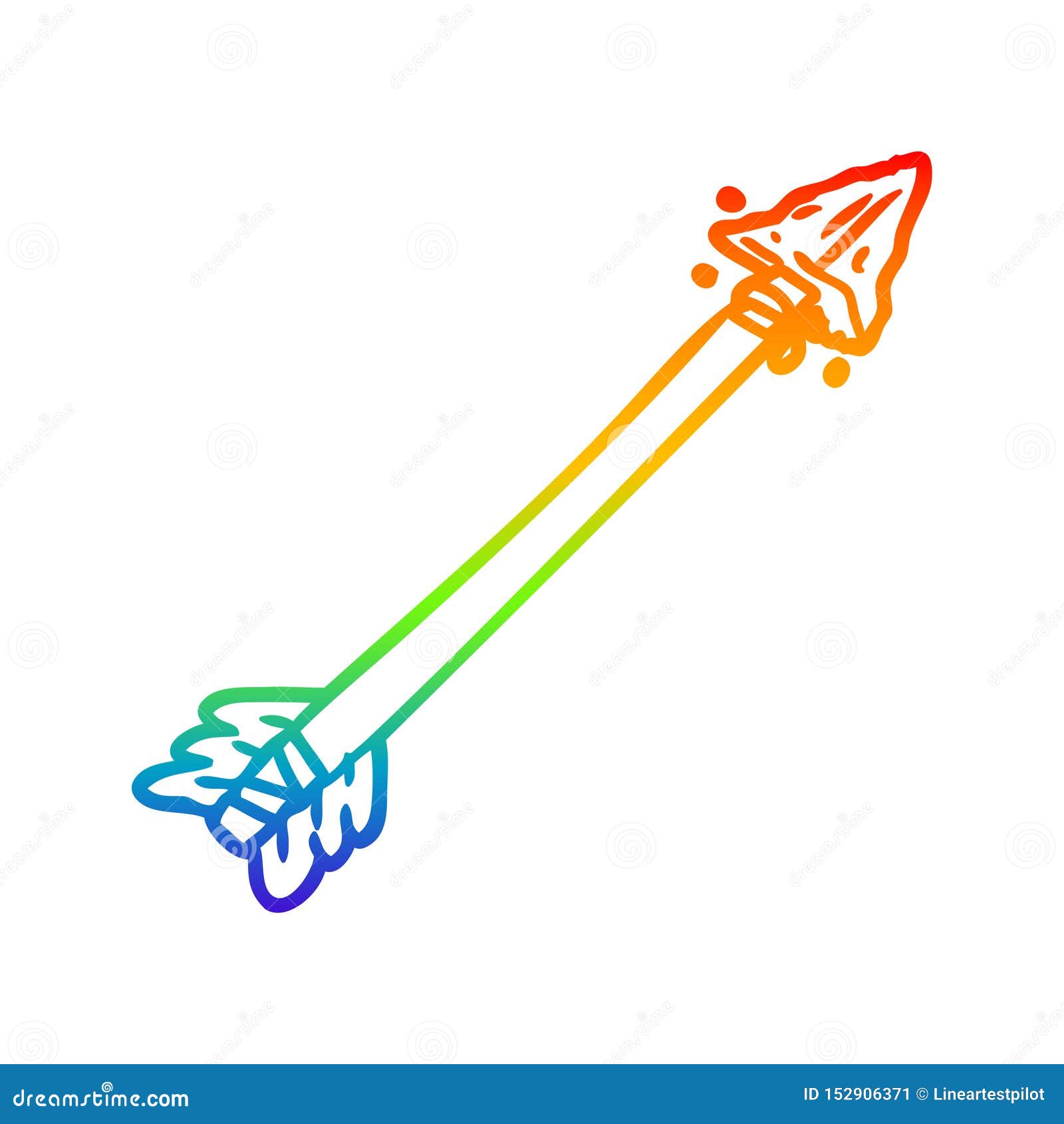 Freccia Primitiva Di Disegno a Gradiente Di Arcobaleno Creativo ...
