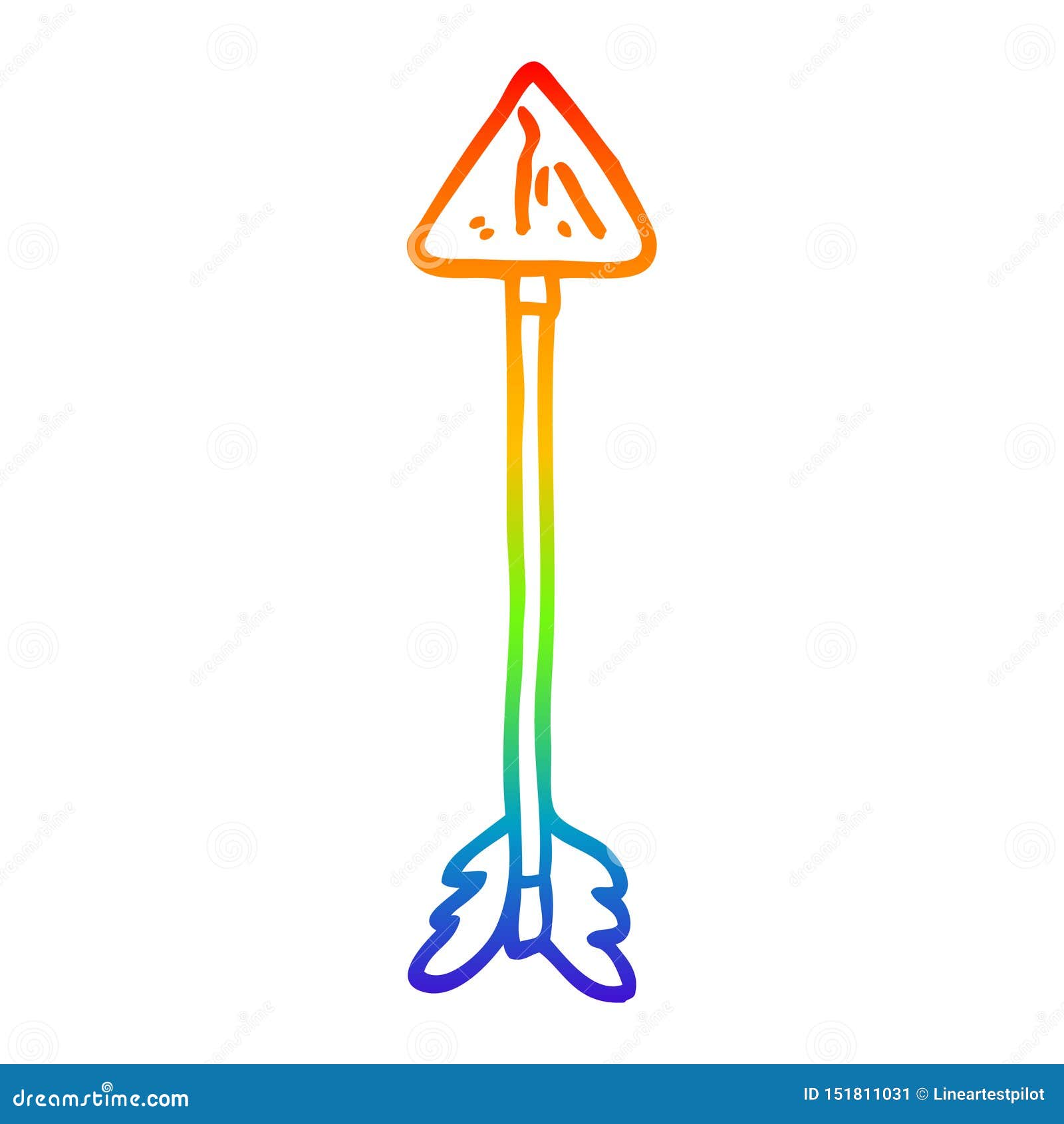 Freccia Retta Di Disegno a Gradiente Di Arcobaleno Creativo ...