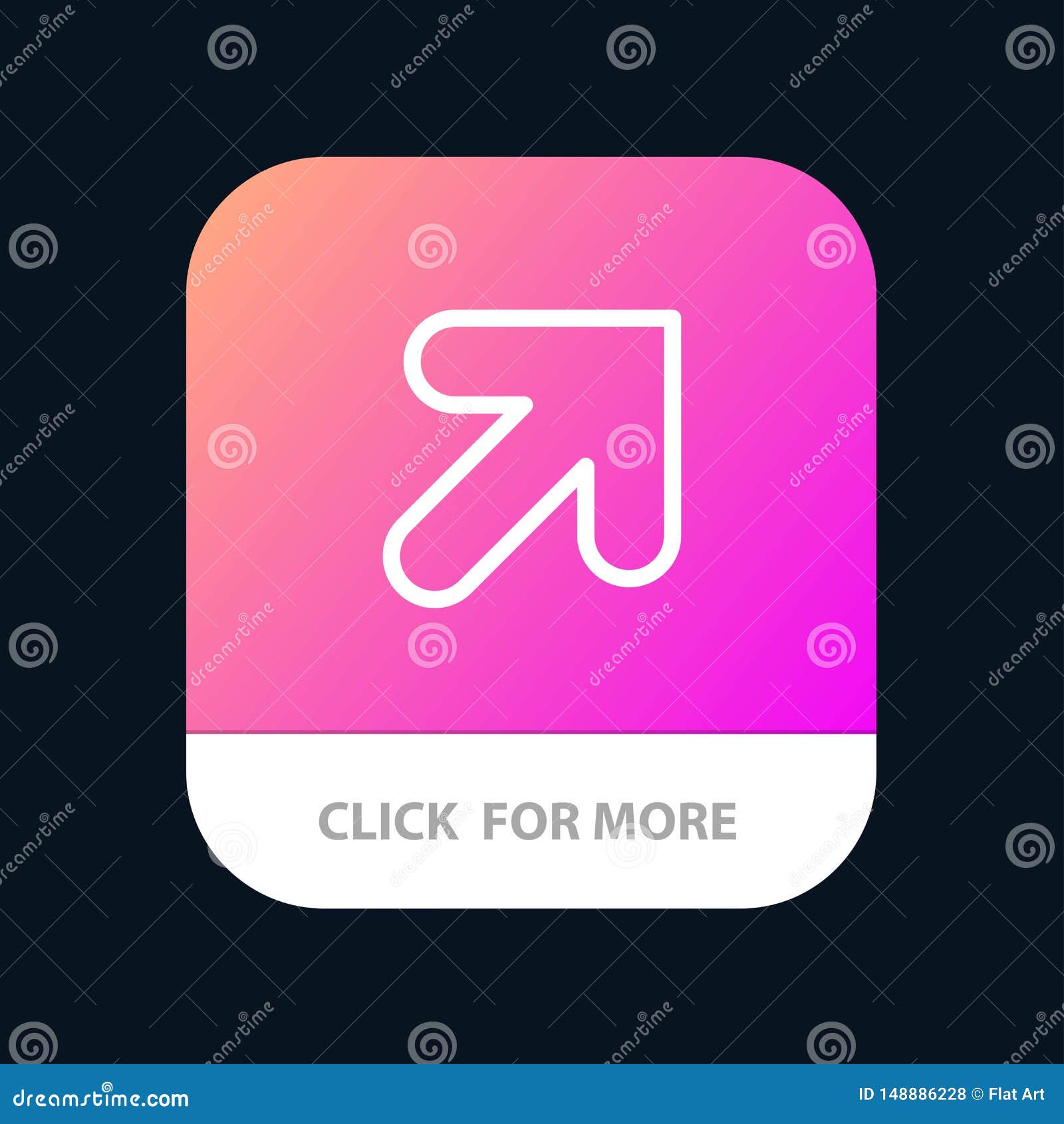 Freccia, Su, Bottone Mobile Giusto Del App Android E Linea Versione ...